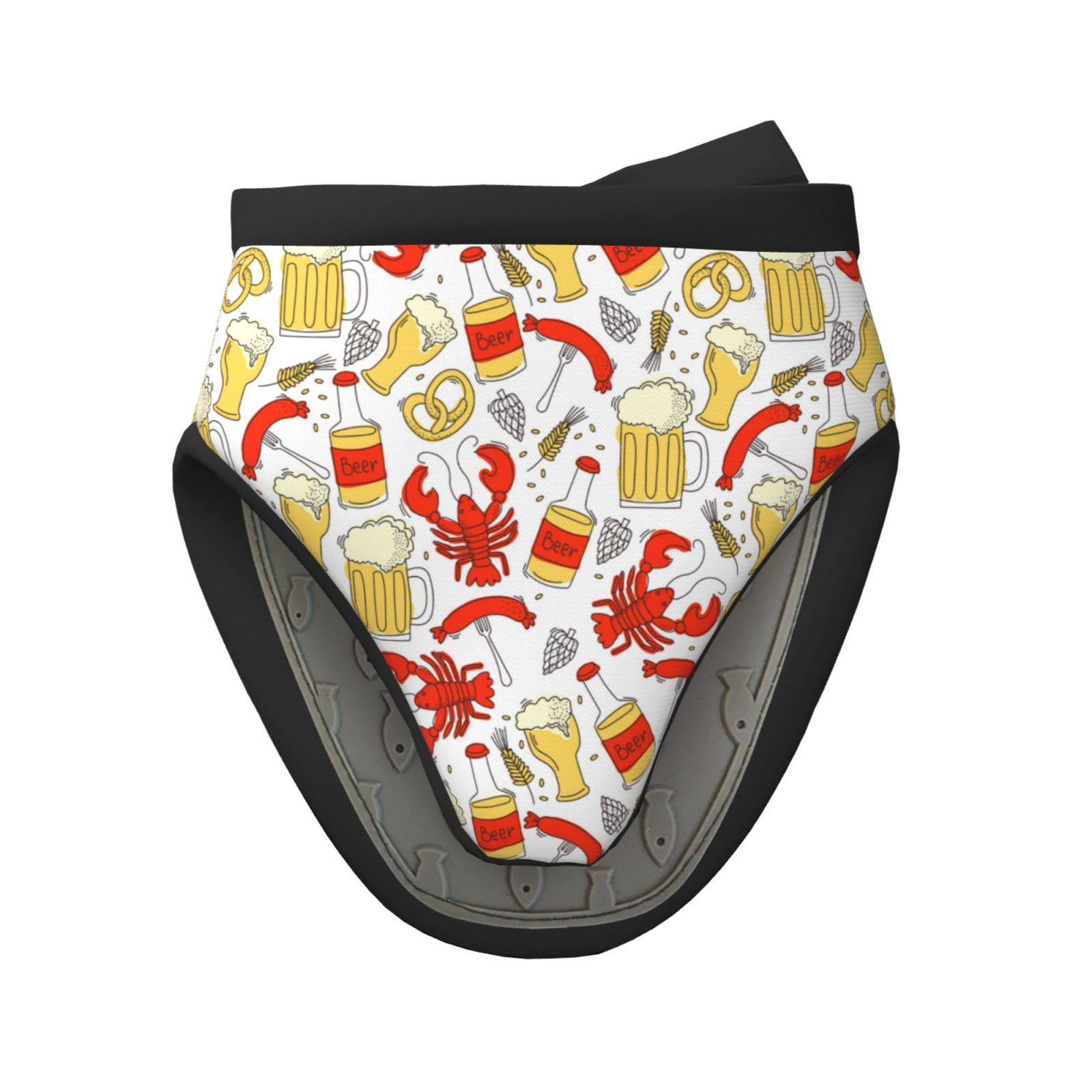 Rocae Crabs And Beer for Mini Oven Mitts Rubber Oven Glove, Kitchen ...