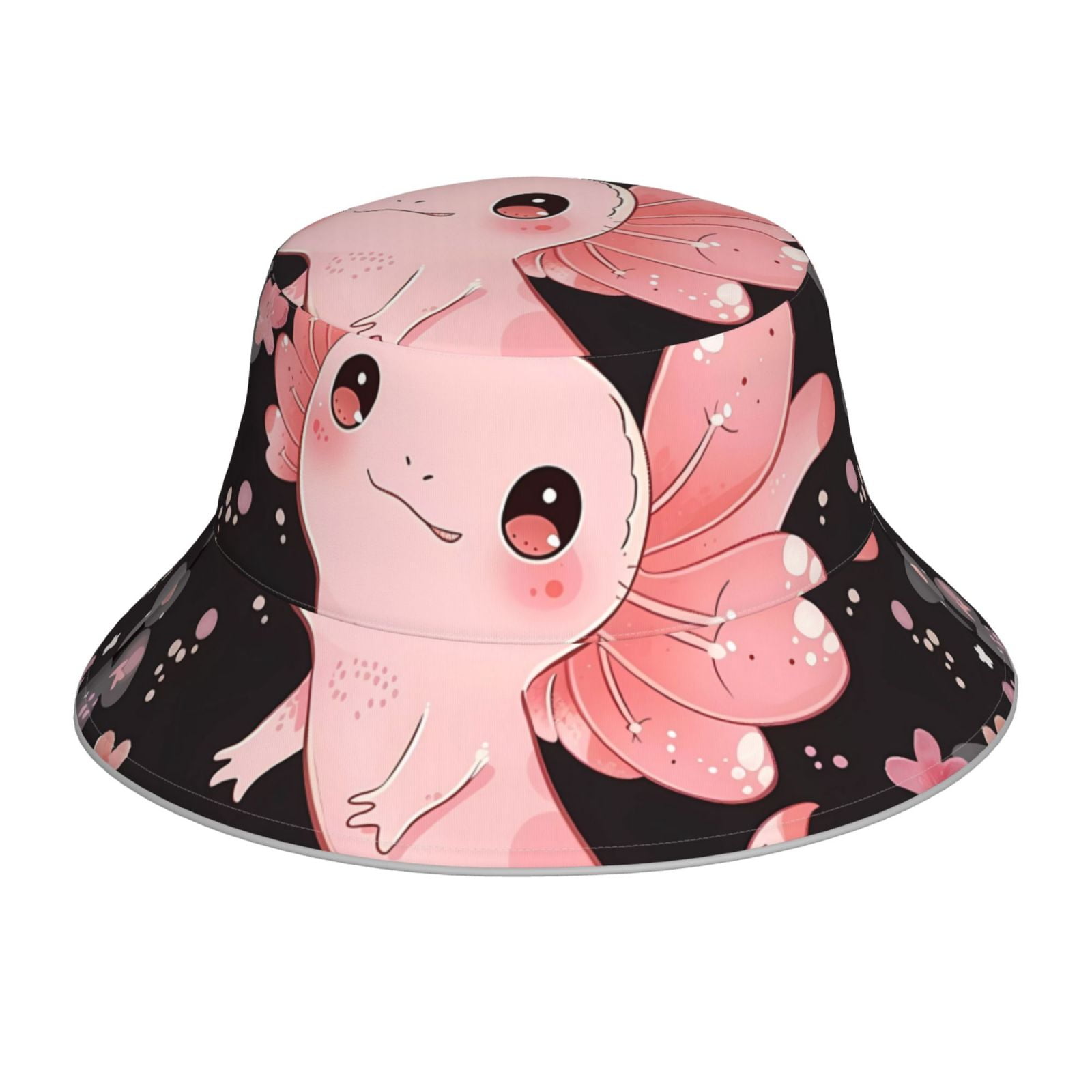 Rocae Cute Axolotl Sakura Blossoms A for reflective Bucket Hat for Men ...