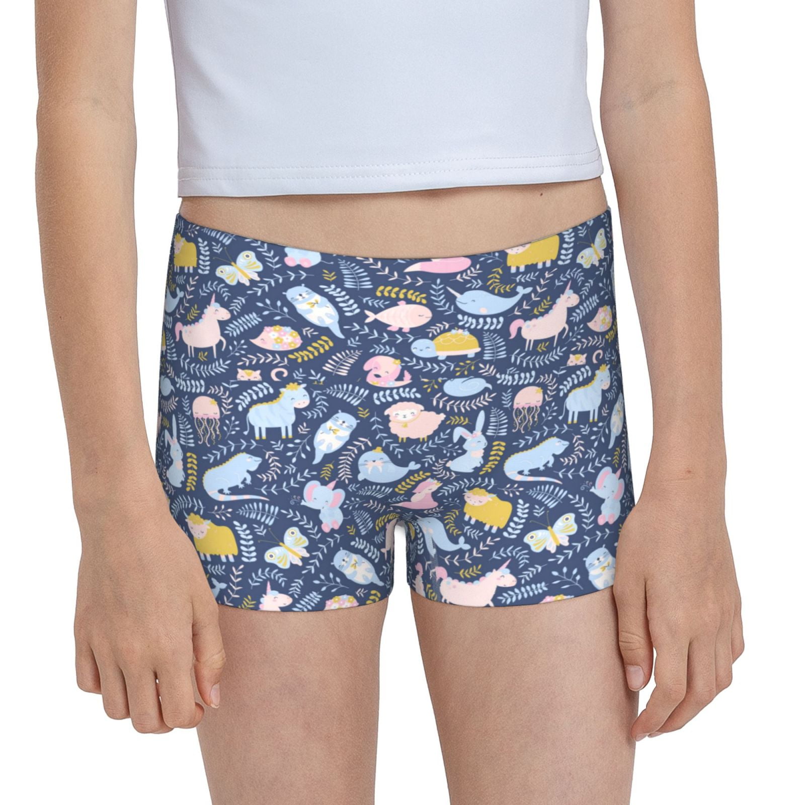 Rocae Cute Baby Animals for Girls' Cotton Boxer Briefs, Soft Mid-rise ...