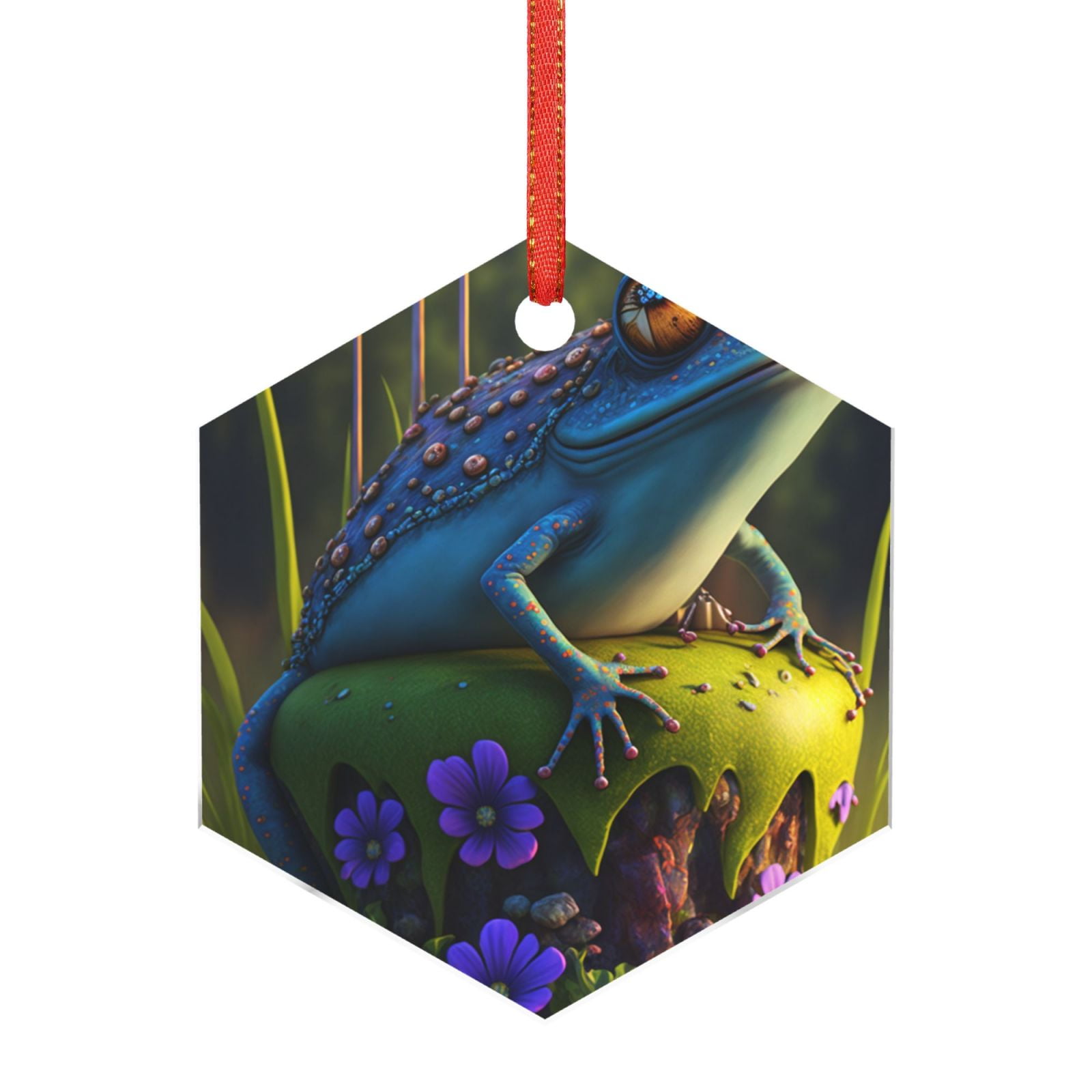 Rocae Cute Blue Frog for Acrylic Christmas Pendant Ornament for Festive ...