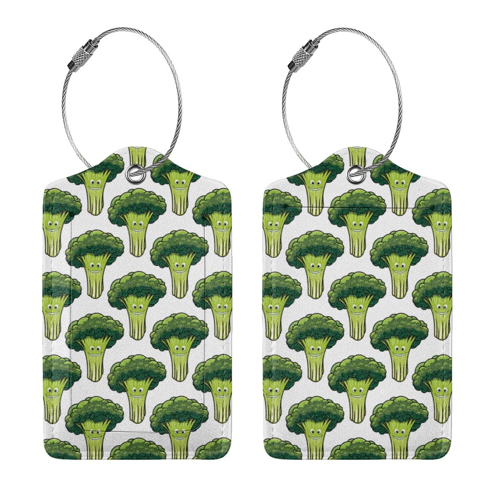Rocae Cute Broccoli for Leather Luggage Baggage Tags ID Label Privacy ...