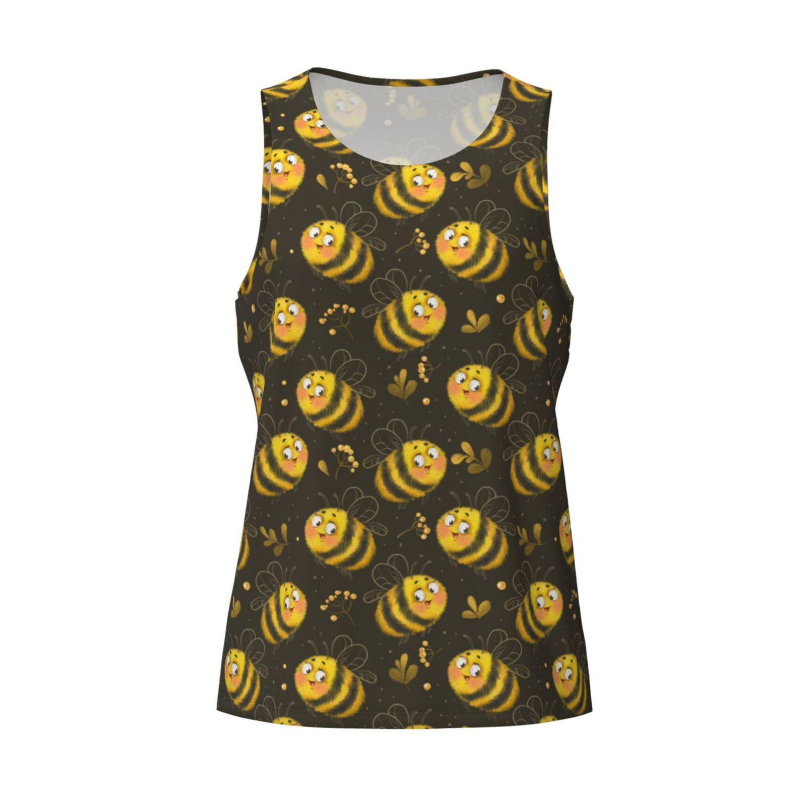 Rocae Cute Cartoon Bees for Men's Workout Tank Top Men's Running Tank ...
