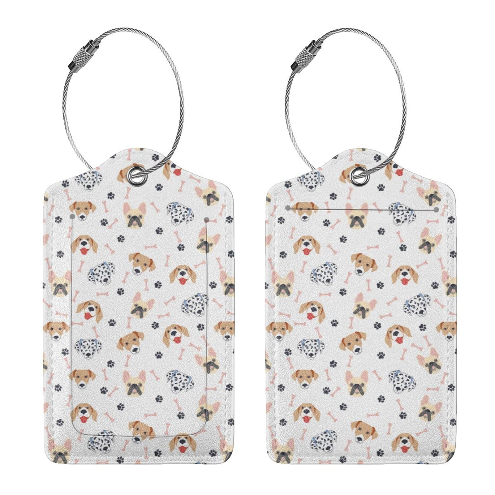 Rocae Cute Cartoon Dogs for Leather Luggage Baggage Tags ID Label ...