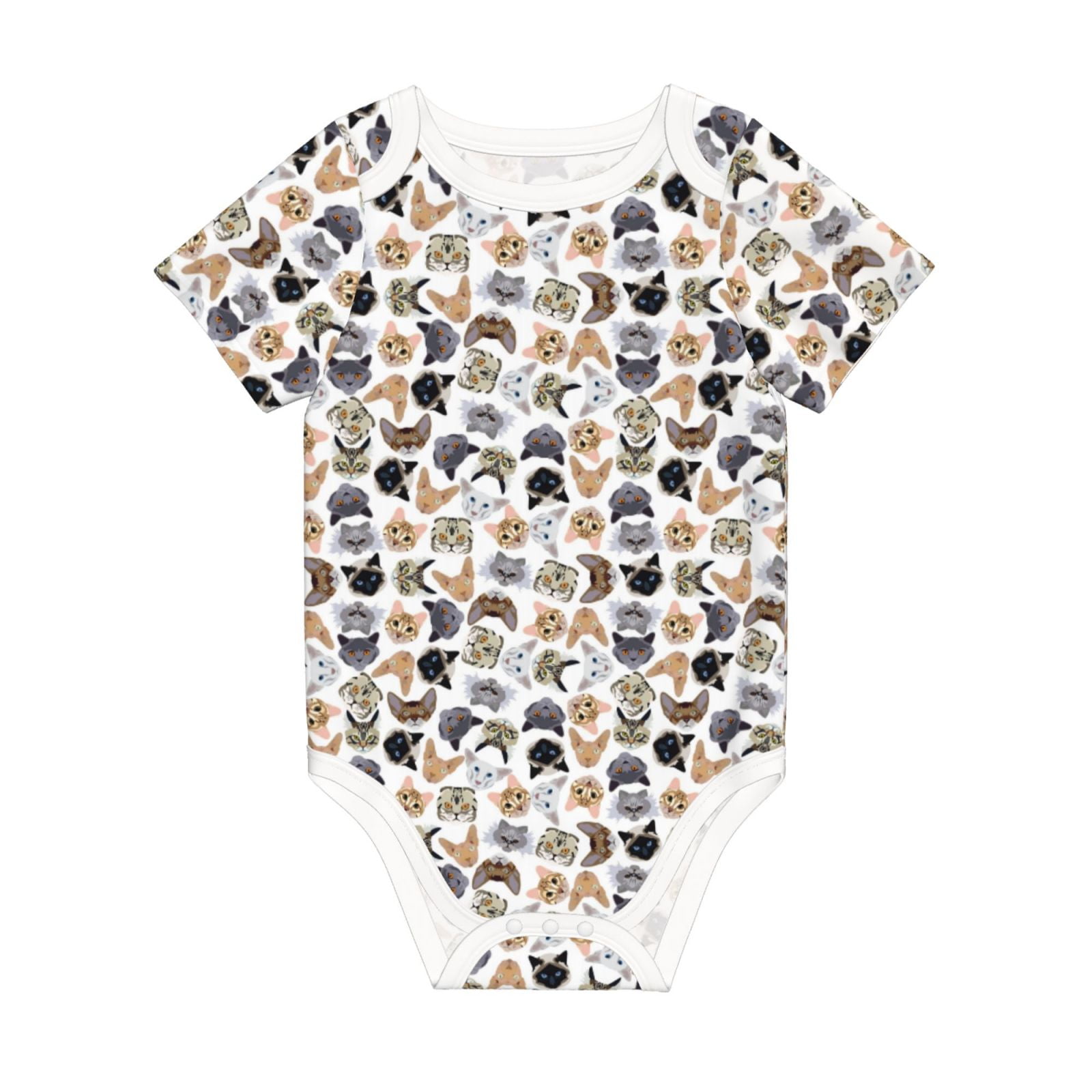 Rocae Cute Cats for Baby Climbing Clothes Soft Baby Romper for Active ...