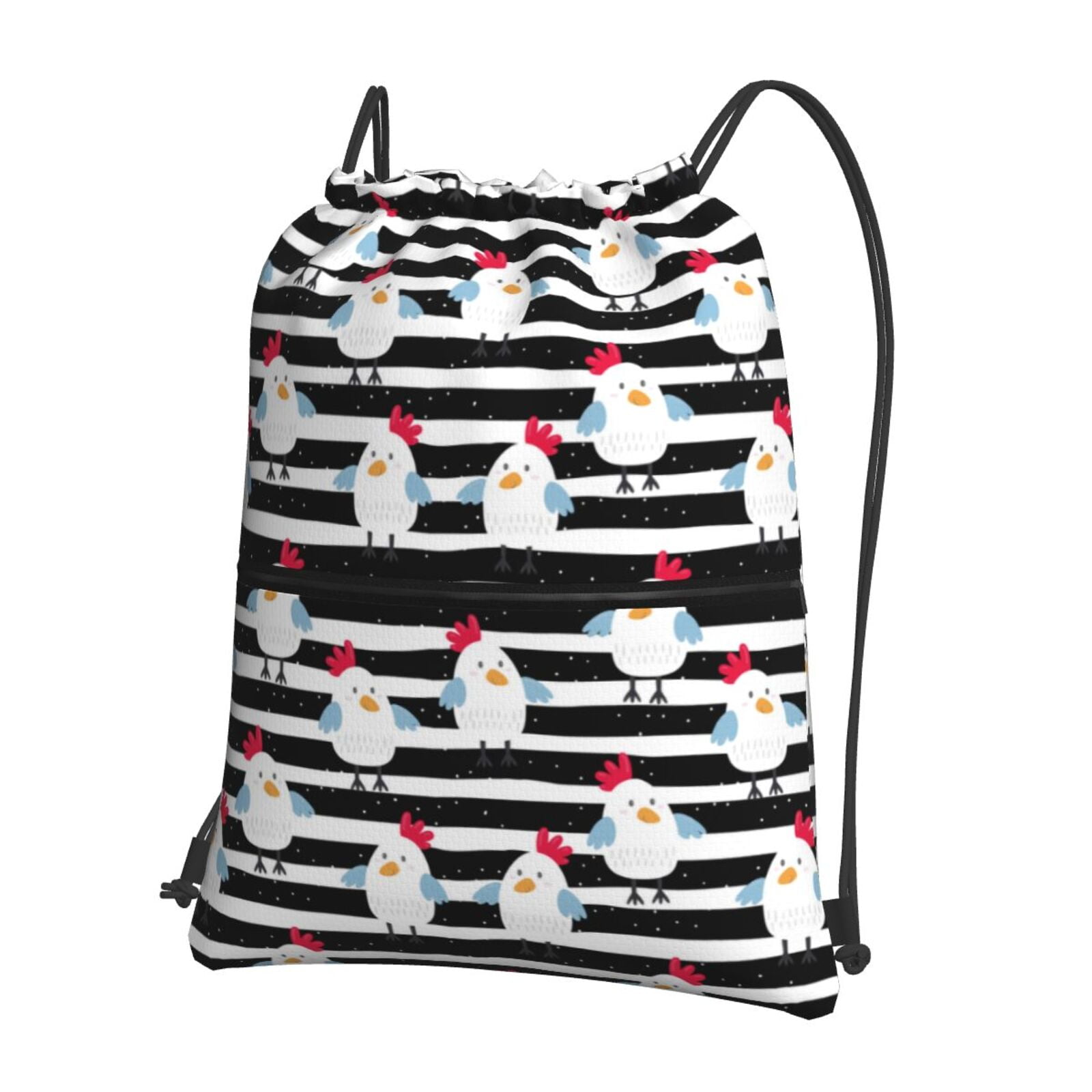 Rocae Cute Chicken for Drawstring zipper Backpack Gym Backpack Bag for ...