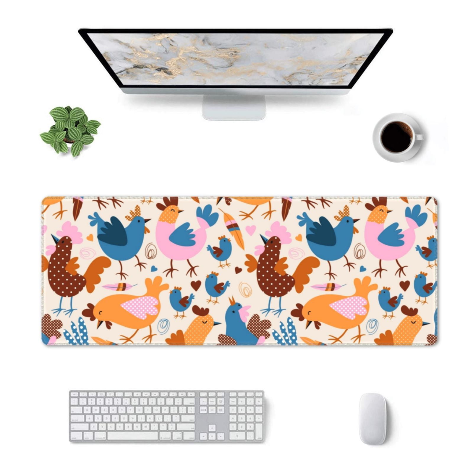 Rocae Cute Chickens for Gaming Mouse Pad, Mouse Pad Large, Office ...