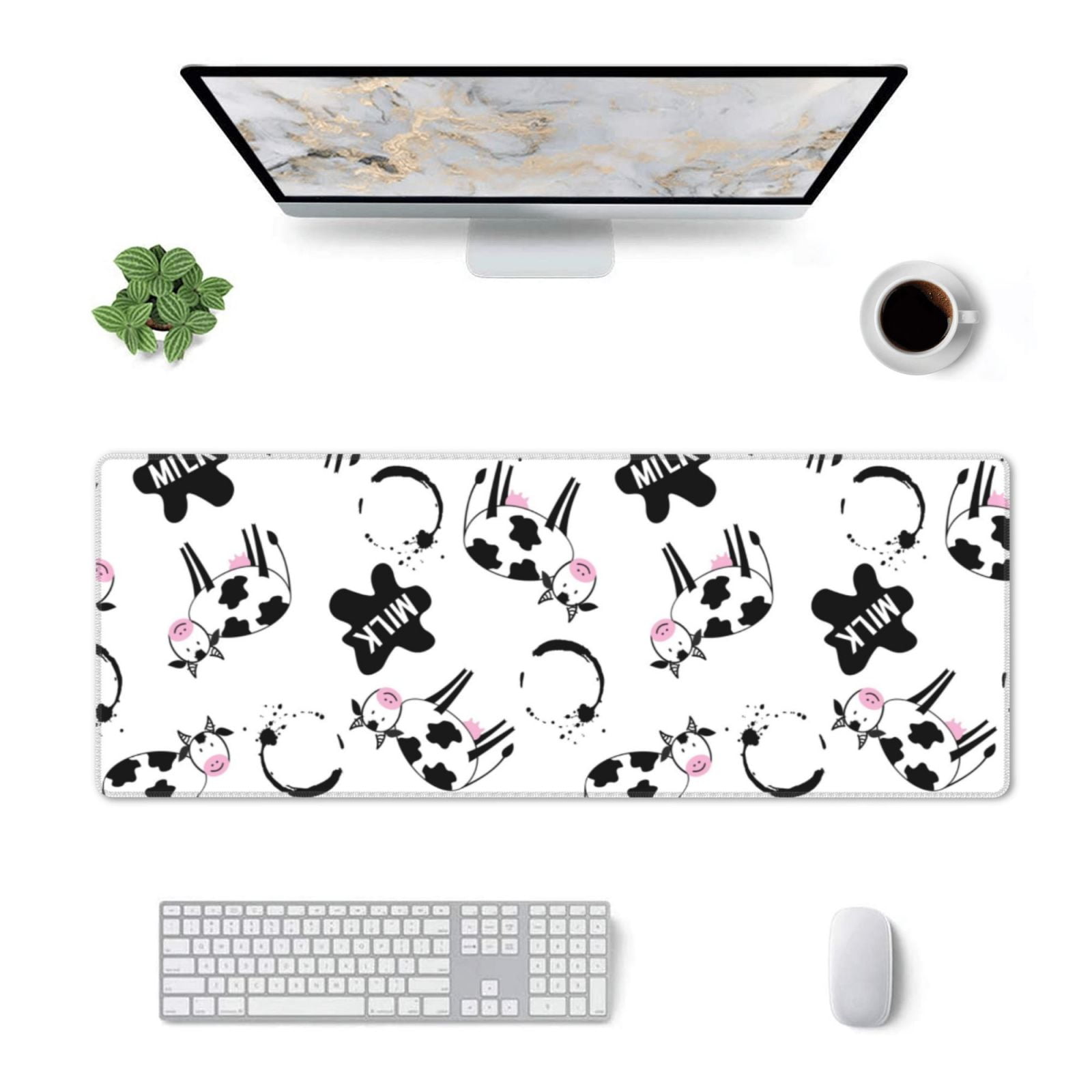 Rocae Cute Cow and Milk Stains for Gaming Mouse Pad, Mouse Pad Large ...