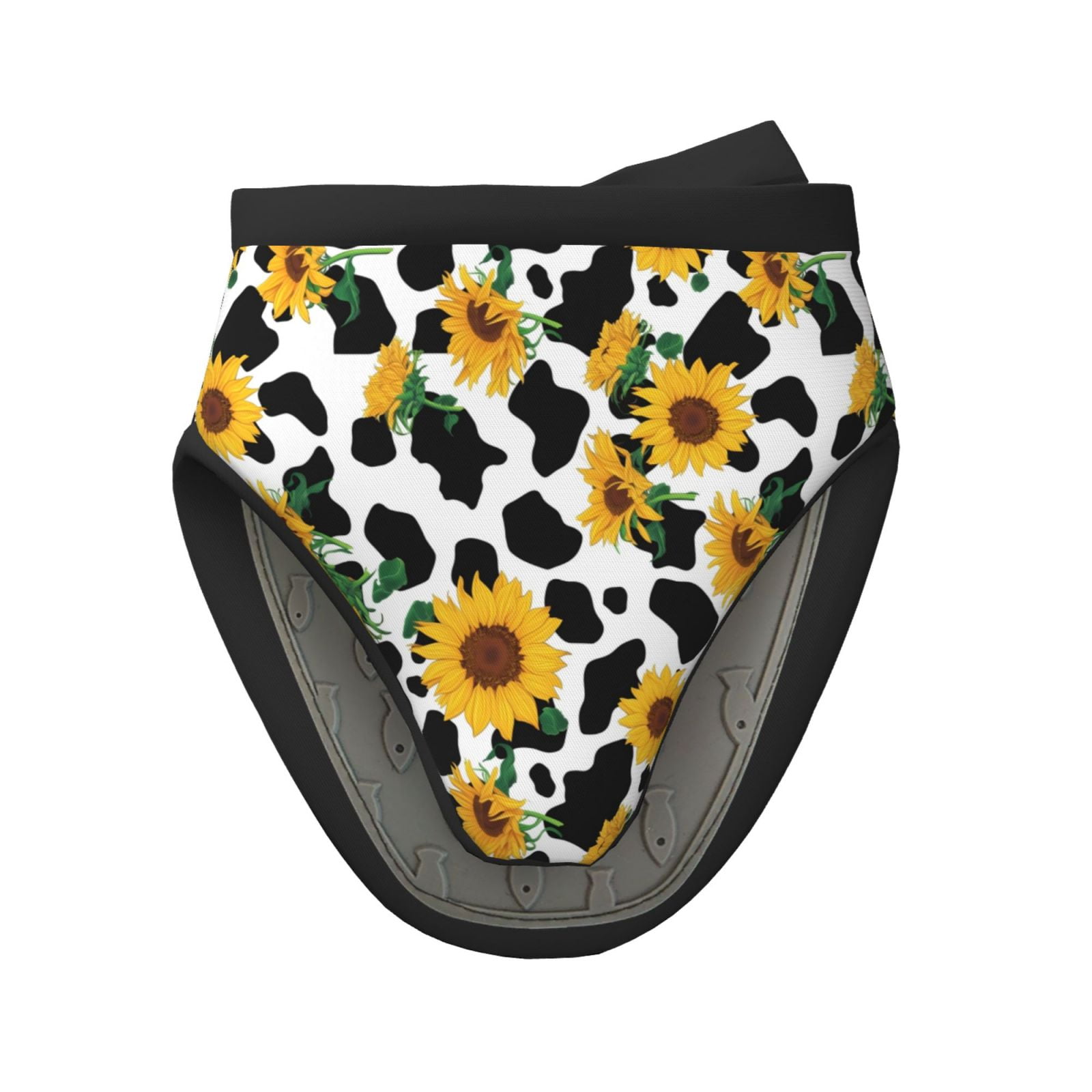 Rocae Cute Cow Print Sunflower A for Mini Oven Mitts Rubber Oven Glove ...