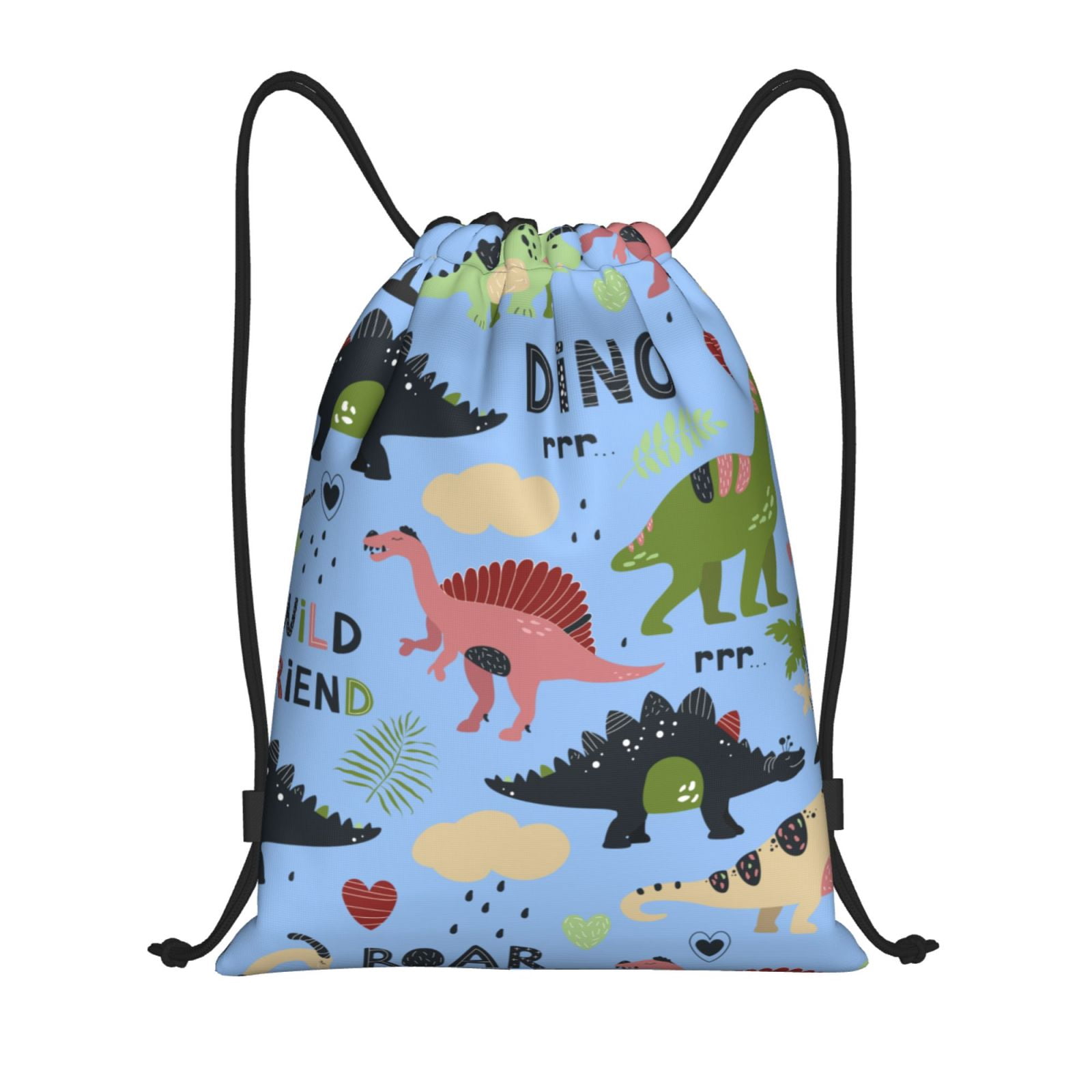 Rocae Cute Dinosaurs for Gym Bag Drawstring Bags Gym Backpack for Gym ...