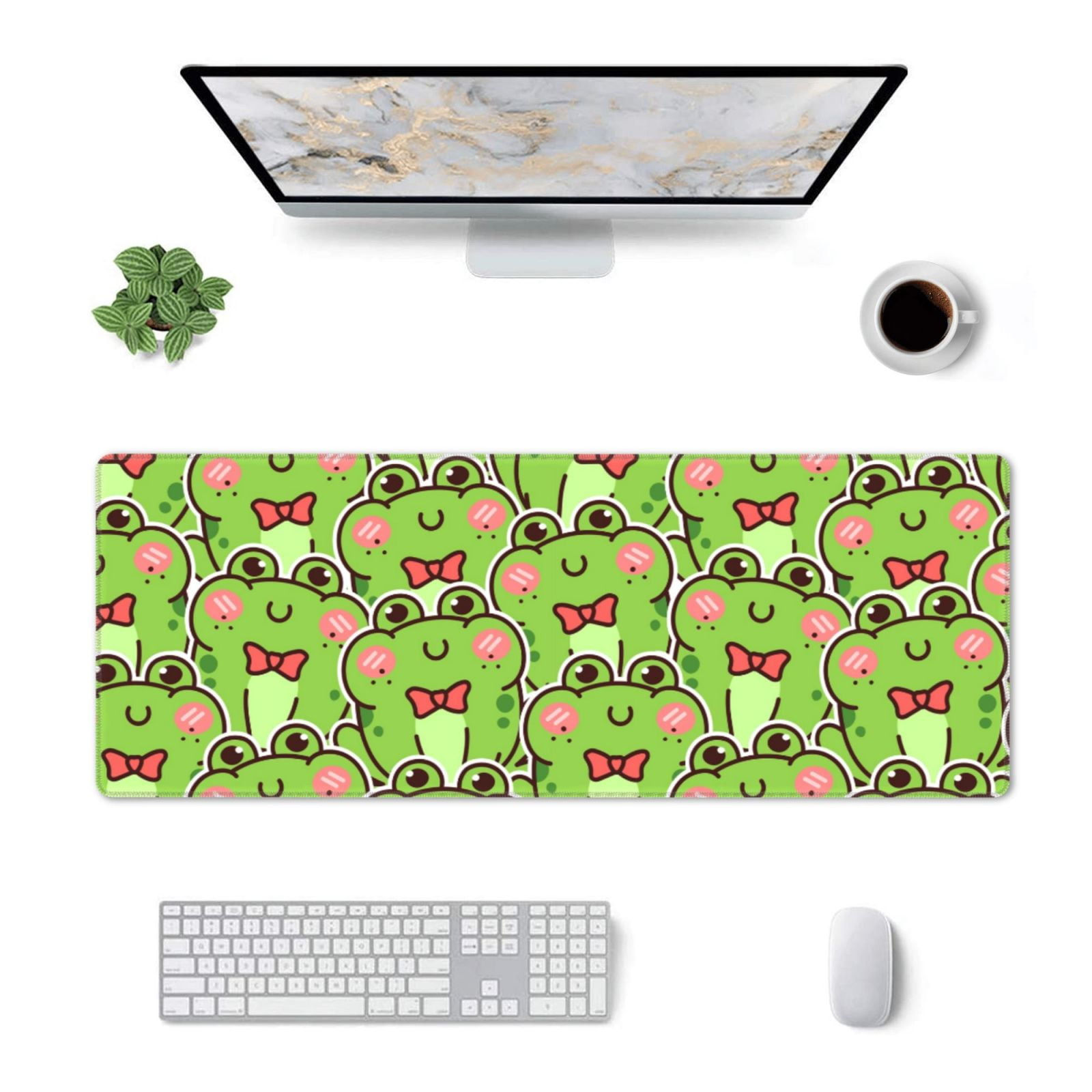 Rocae Cute Green Frog for Gaming Mouse Pad, Mouse Pad Large, Office ...