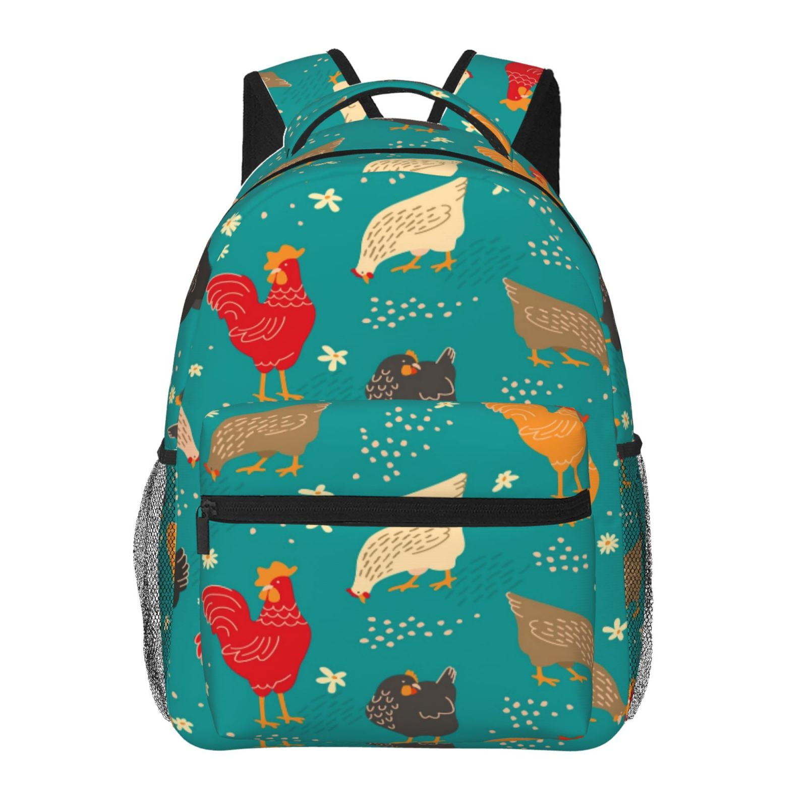 Rocae Cute Hens And Rooster Print Lightweight Casual Backpack Travel ...