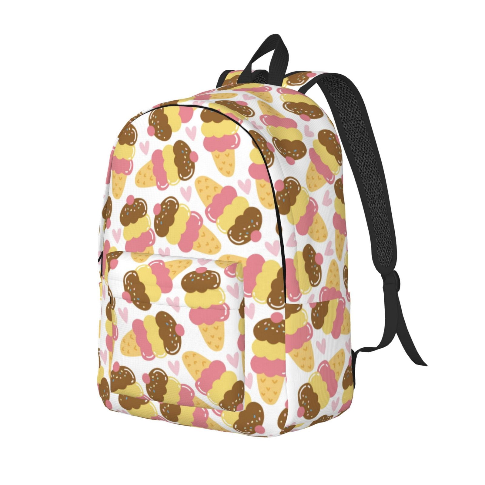 Rocae Cute Ice Cream for Canvas College Laptop Backpack for Men Women ...
