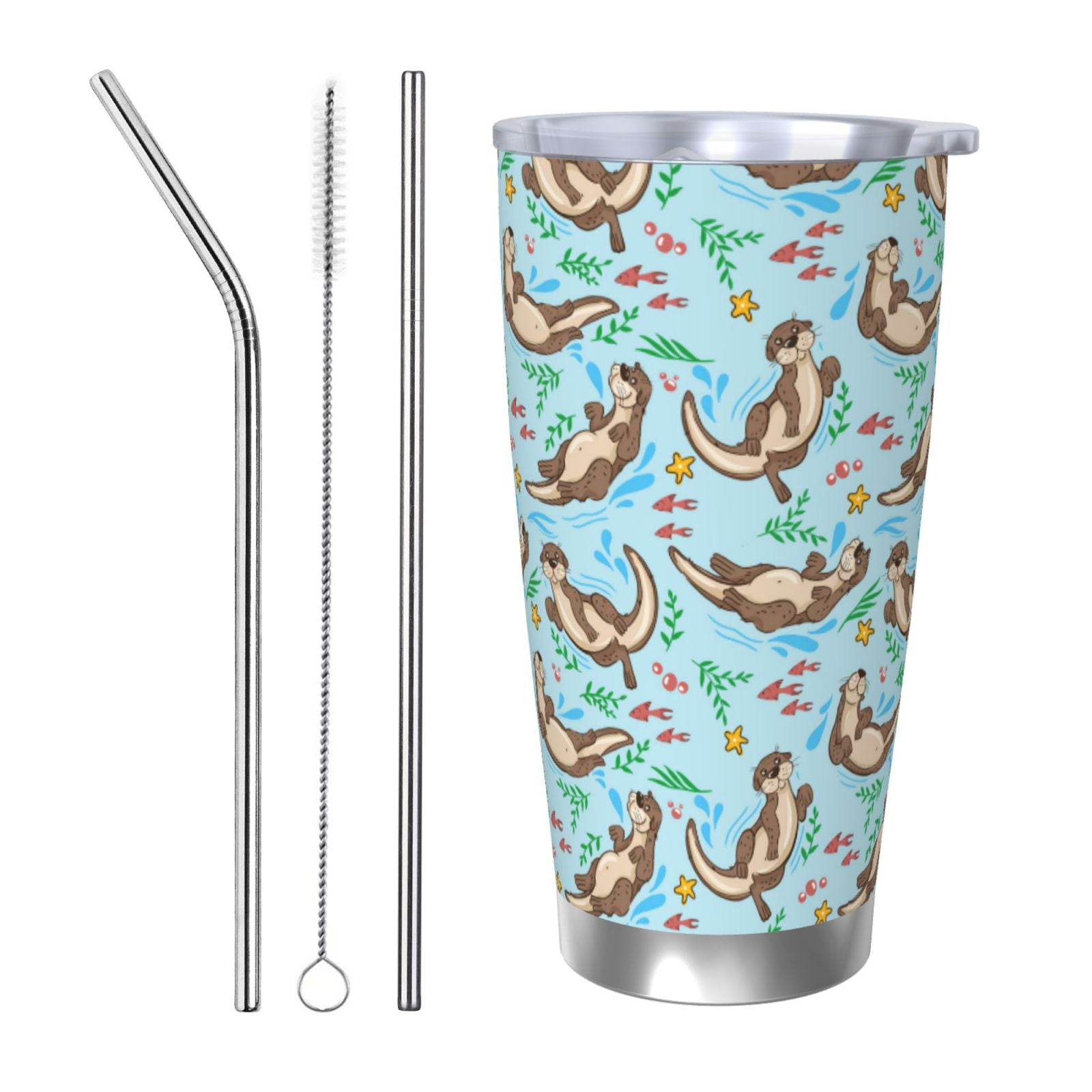 Rocae Cute Otters for 20 Ounces Stainless Steel Insulted Tumbler Car ...