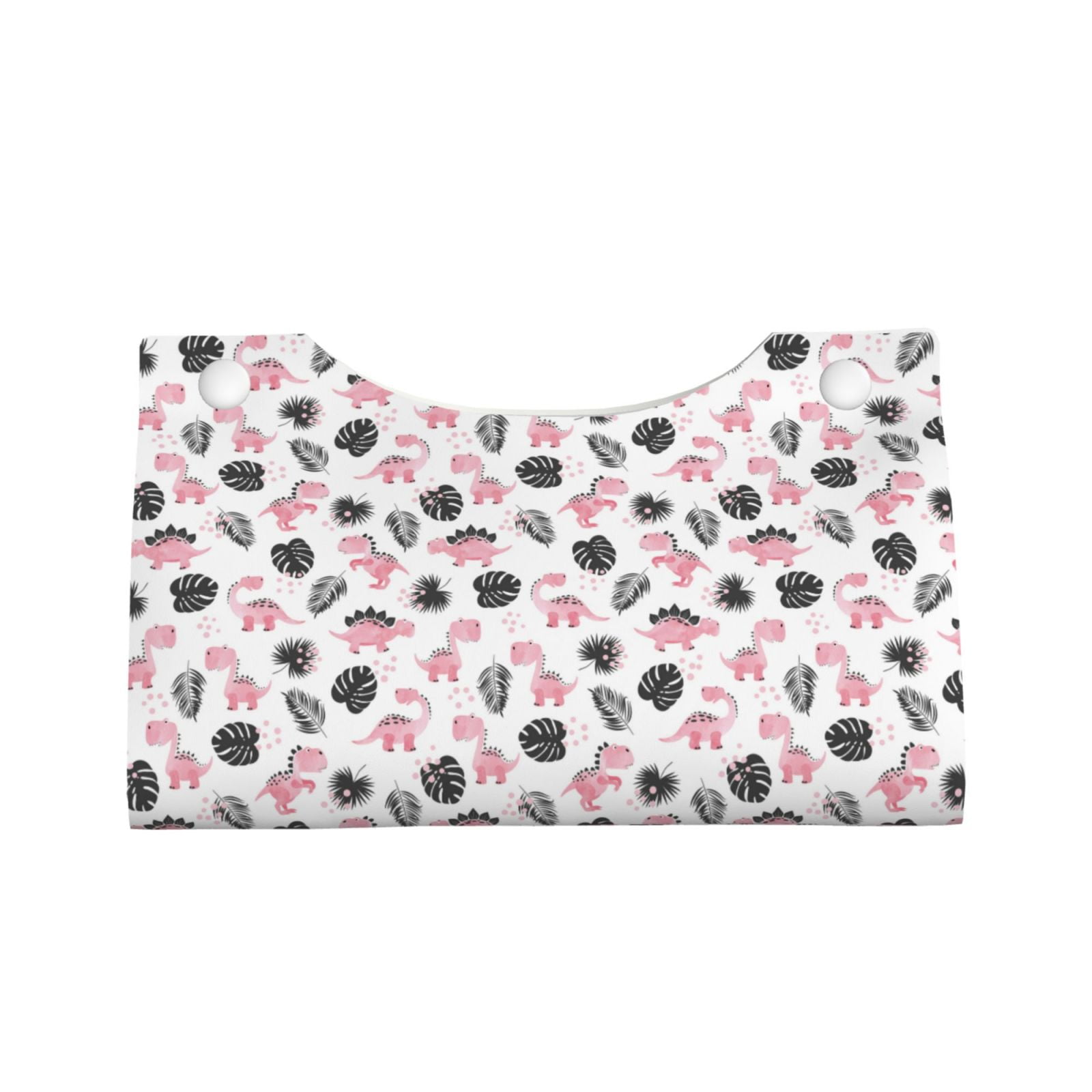 Rocae Cute Pink Dinosaur Print Long Tissue Box Lid Durable Leather ...