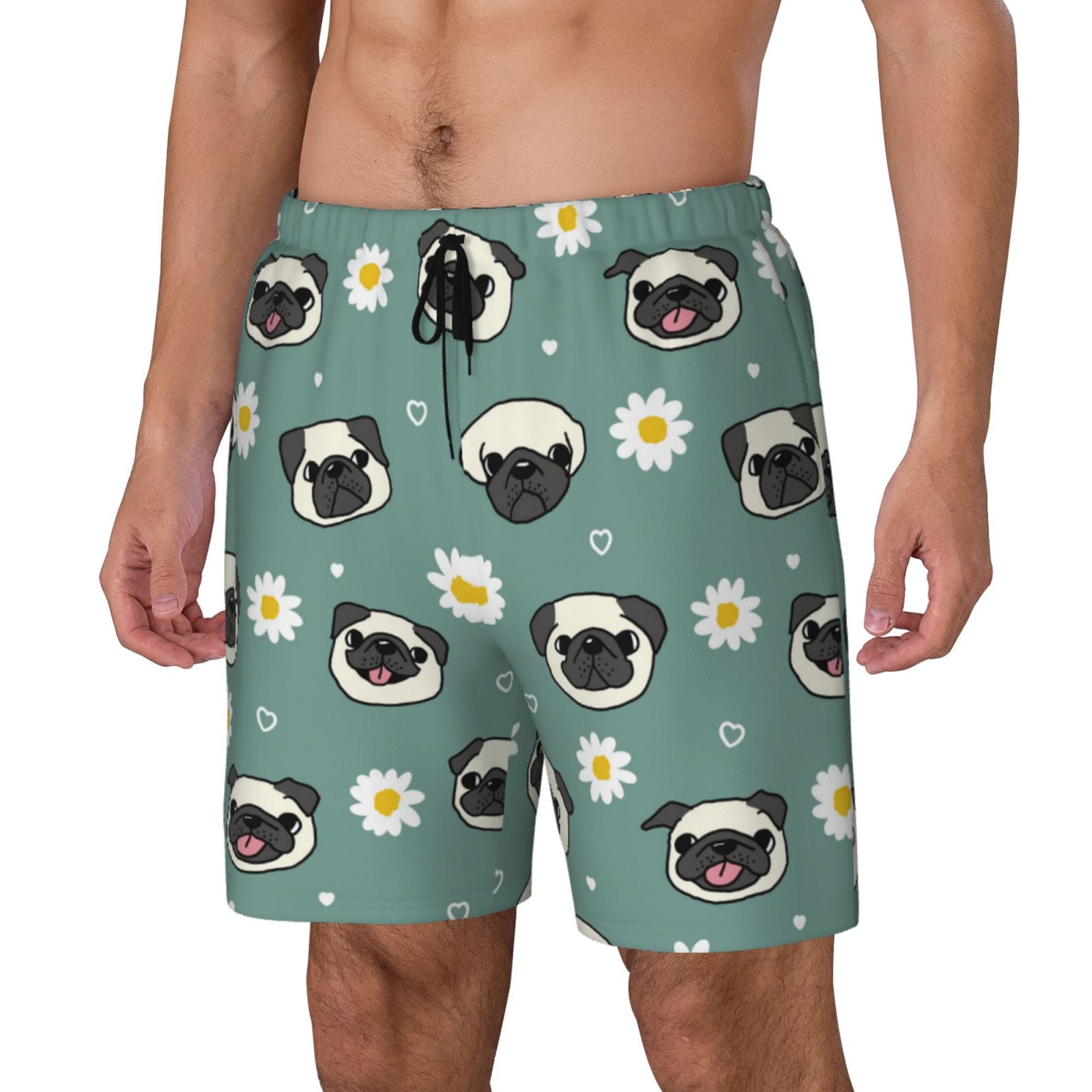 Rocae Cute Puppy for Men's Swim Trunks Quick Dry With Two Side Pockets ...