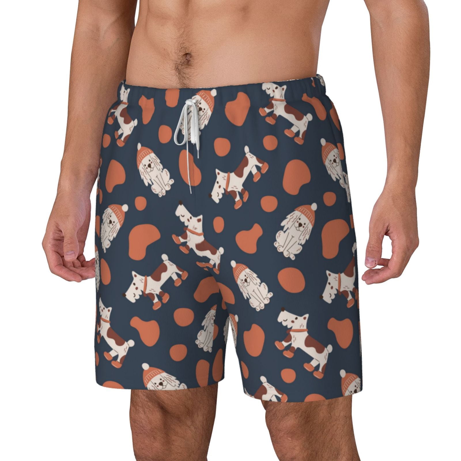 Rocae Cute Puppy for Men's Swim Trunks Quick Dry With Two Side Pockets ...