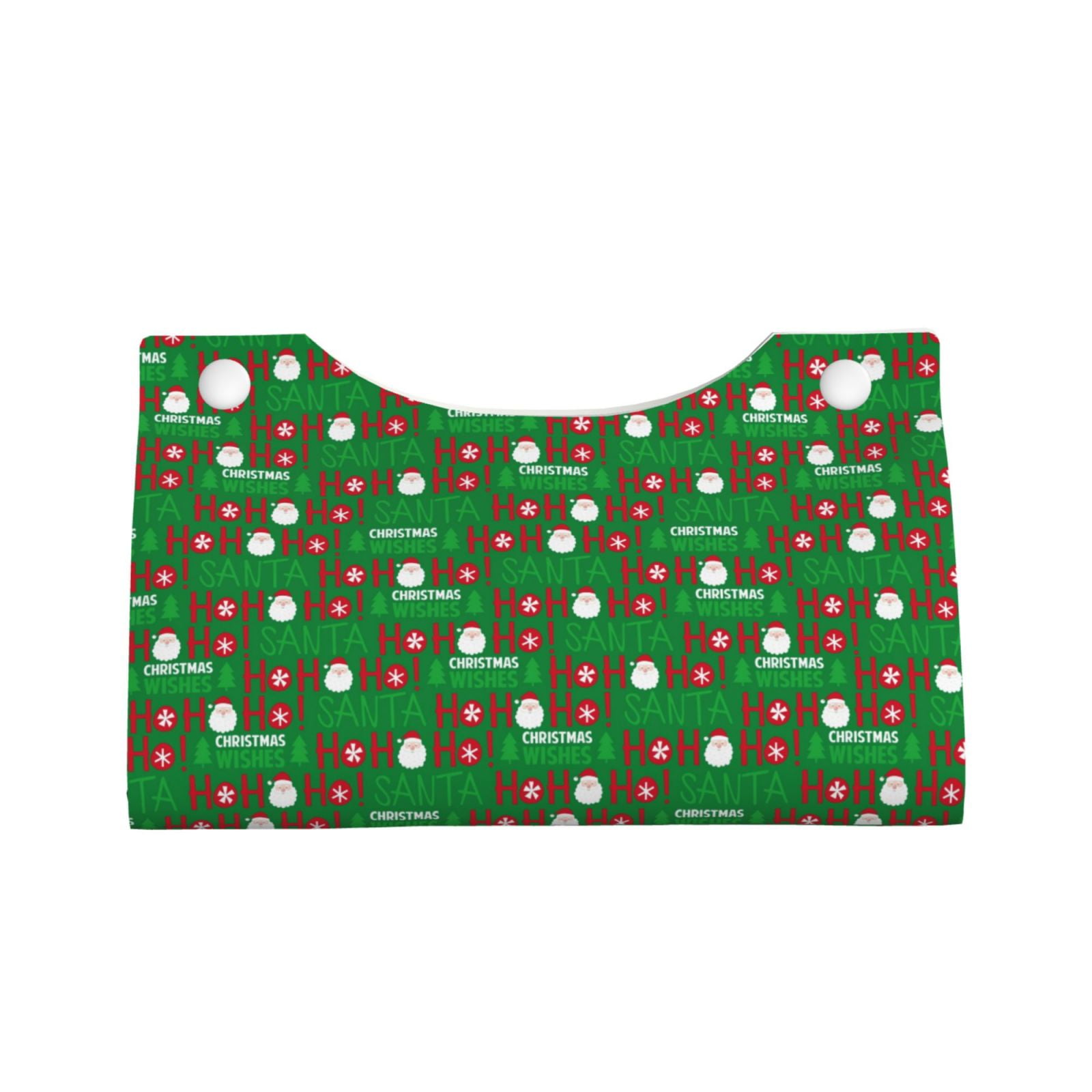 Rocae Cute Santa And Ho Ho Ho Print Long Tissue Box Lid Durable Leather ...