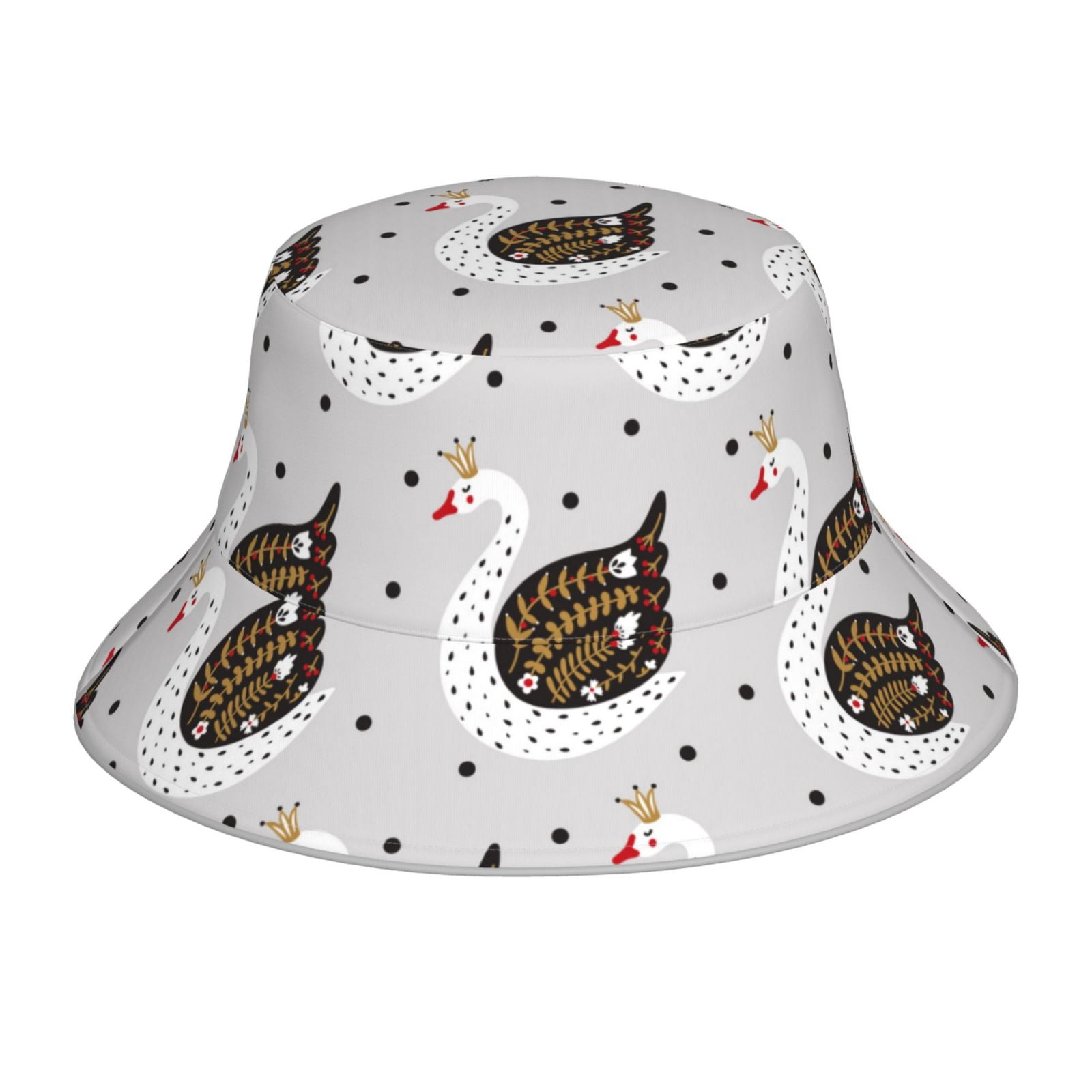 Rocae Cute Swan for reflective Bucket Hat for Men Women Summer Beach ...