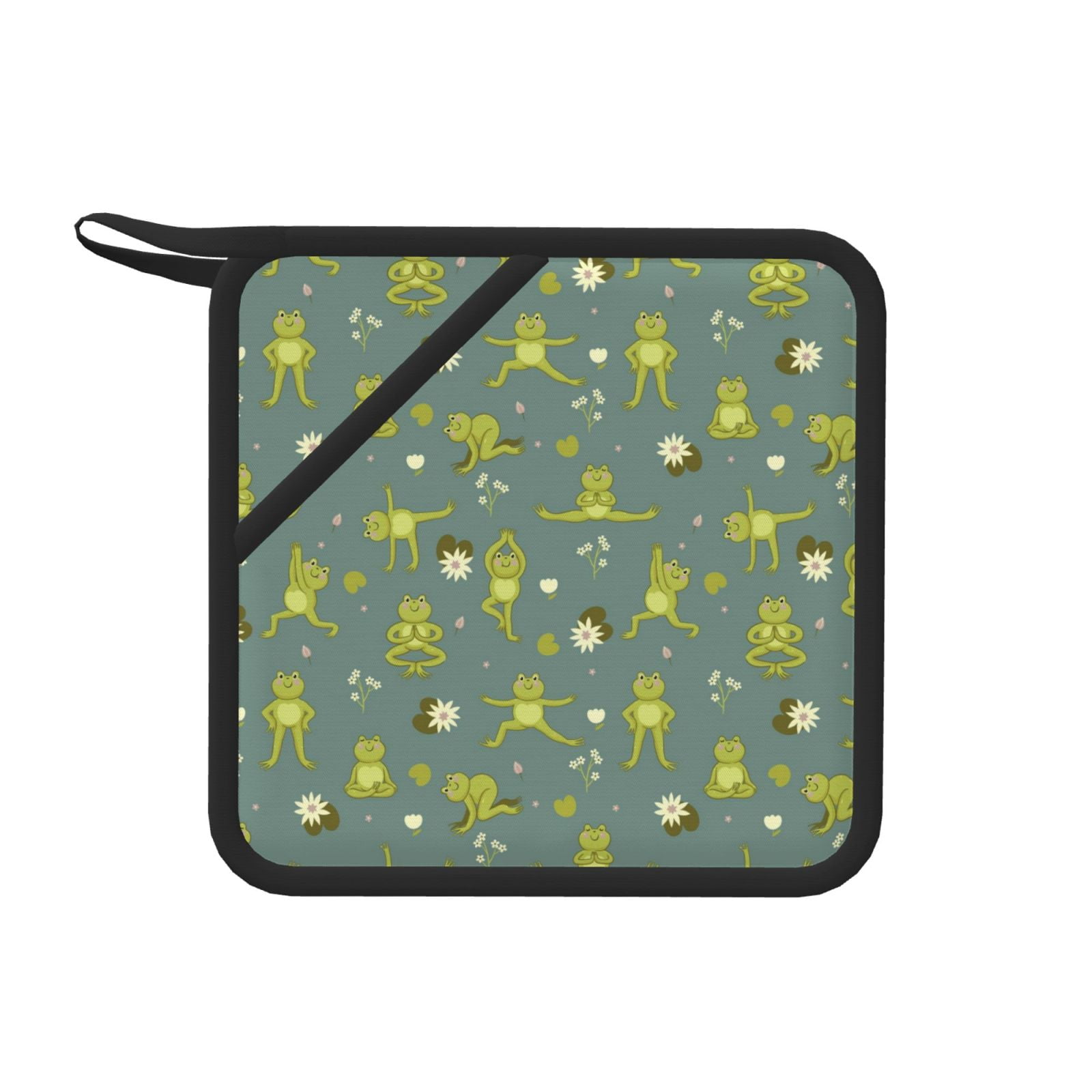 Rocae Cute Yoga Frogs for Square Silicone Anti-scalding Mat Trivet Hot ...