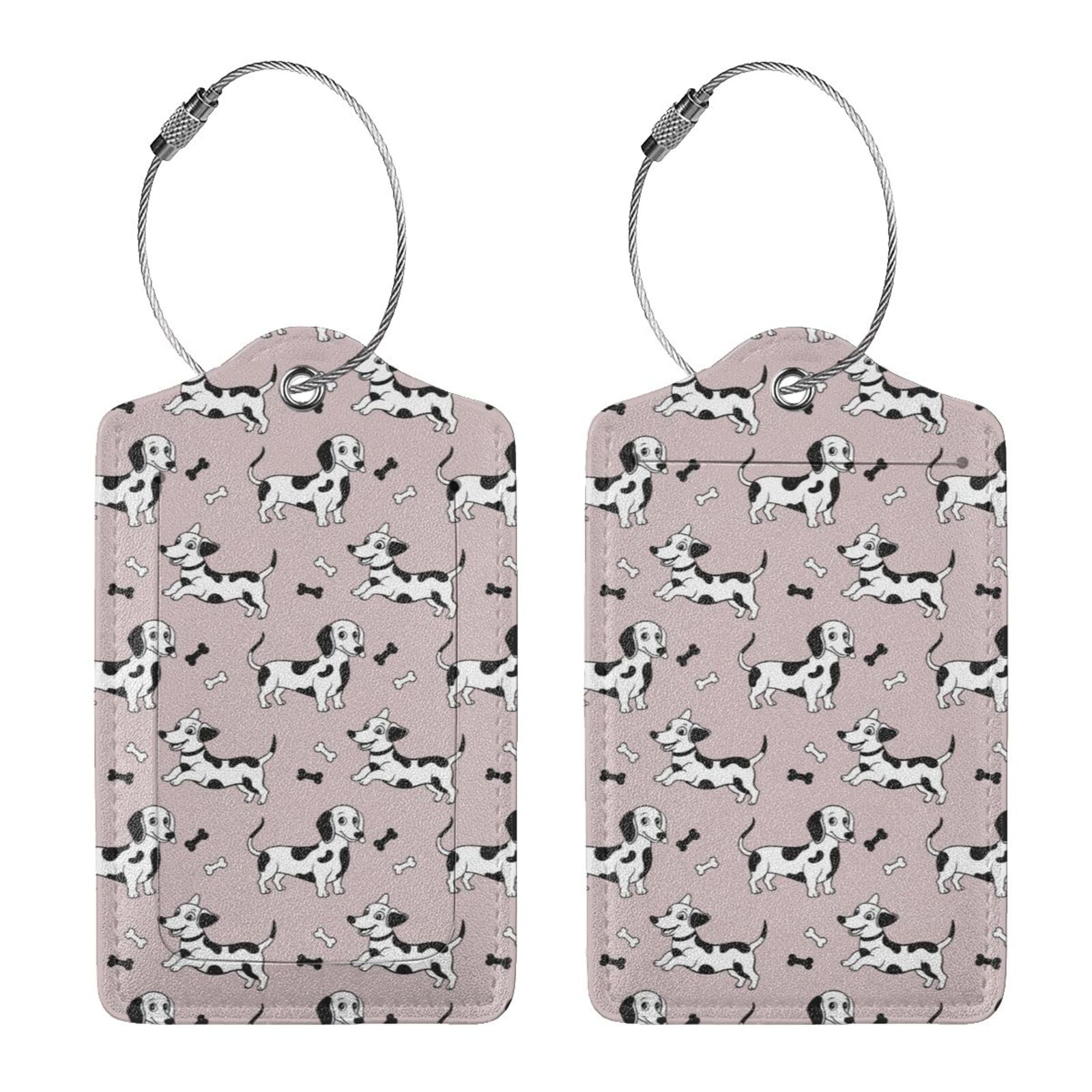 Rocae Dachshund Dog Puppy for Leather Luggage Baggage Tags ID Label ...