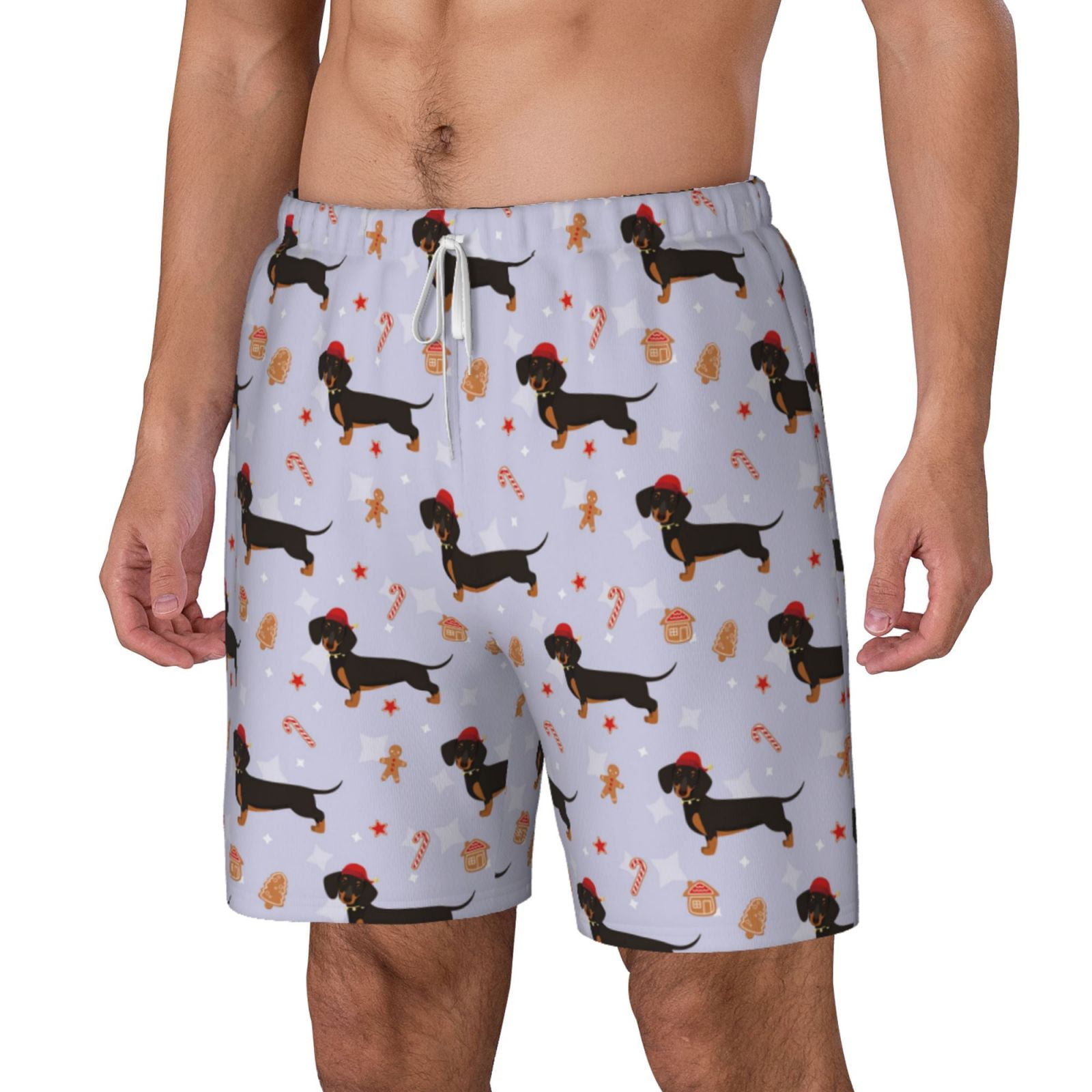 Rocae Dachshund Dog Puppy for Men's Swim Trunks Quick Dry With Two Side ...