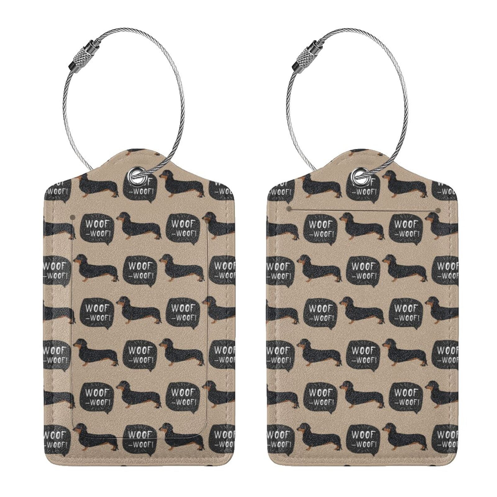 Rocae Dachshund Dog Woof for Leather Luggage Baggage Tags ID Label ...
