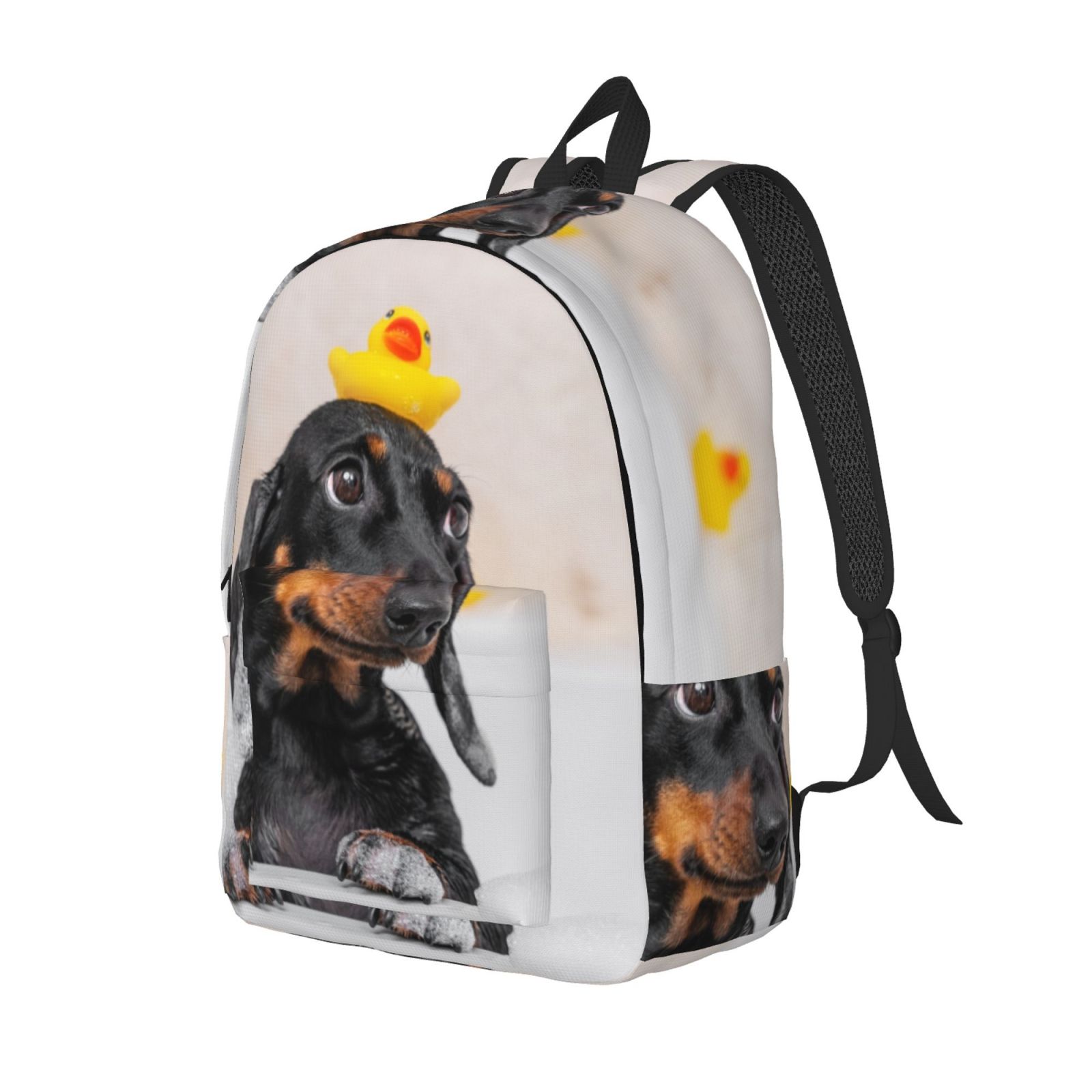 Rocae Dachshund Sitting in Bathtub for Canvas College Laptop Backpack ...