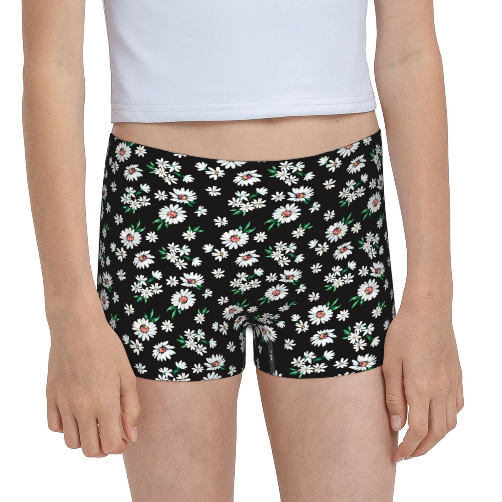 Rocae Daisies Flowers for Girls' Cotton Boxer Briefs, Soft Mid-rise ...