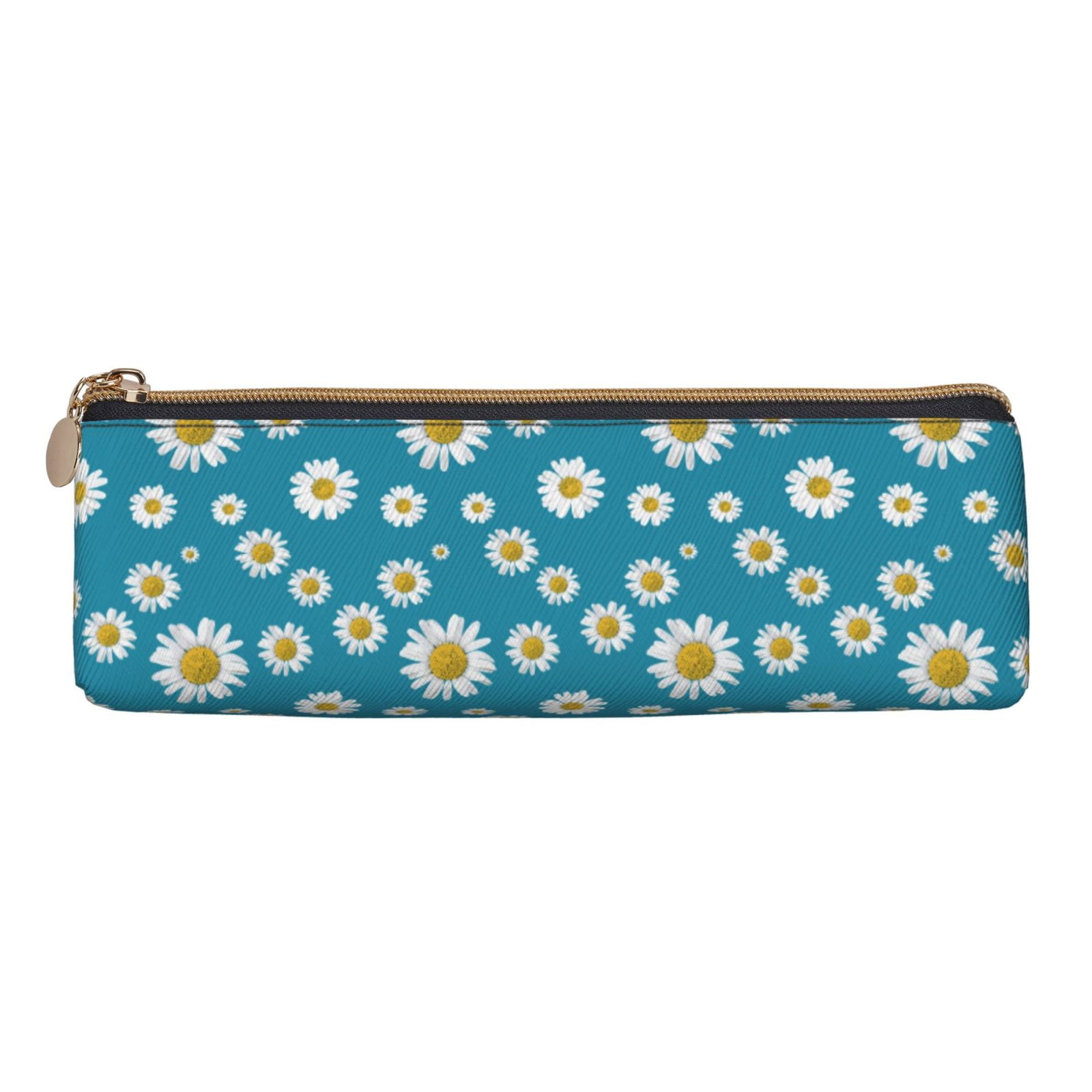 Rocae Daisies Flowers for Leather Pencil Case - Zippered Pen Case ...