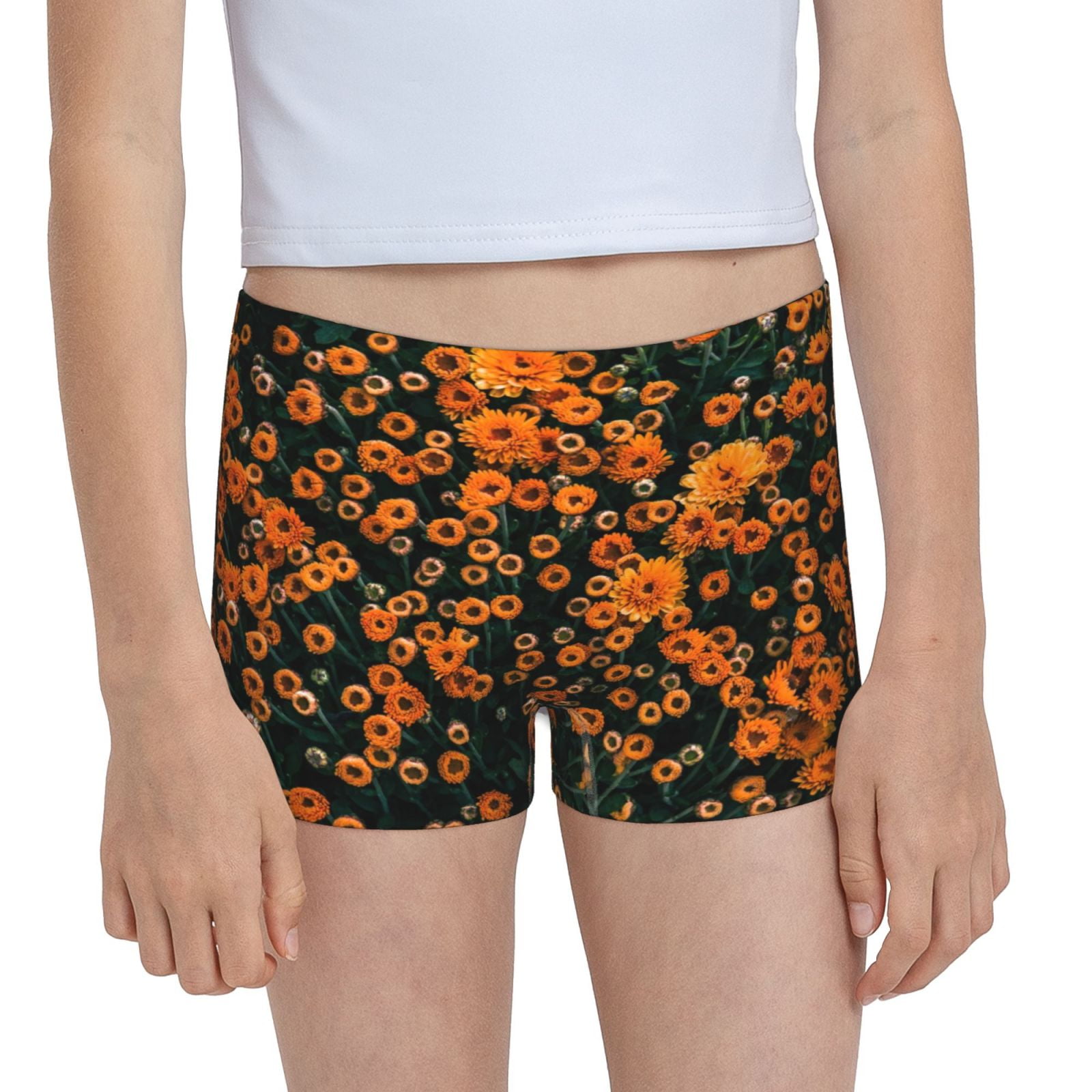 Rocae Daisies for Girls' Cotton Boxer Briefs, Soft Mid-rise Panties ...