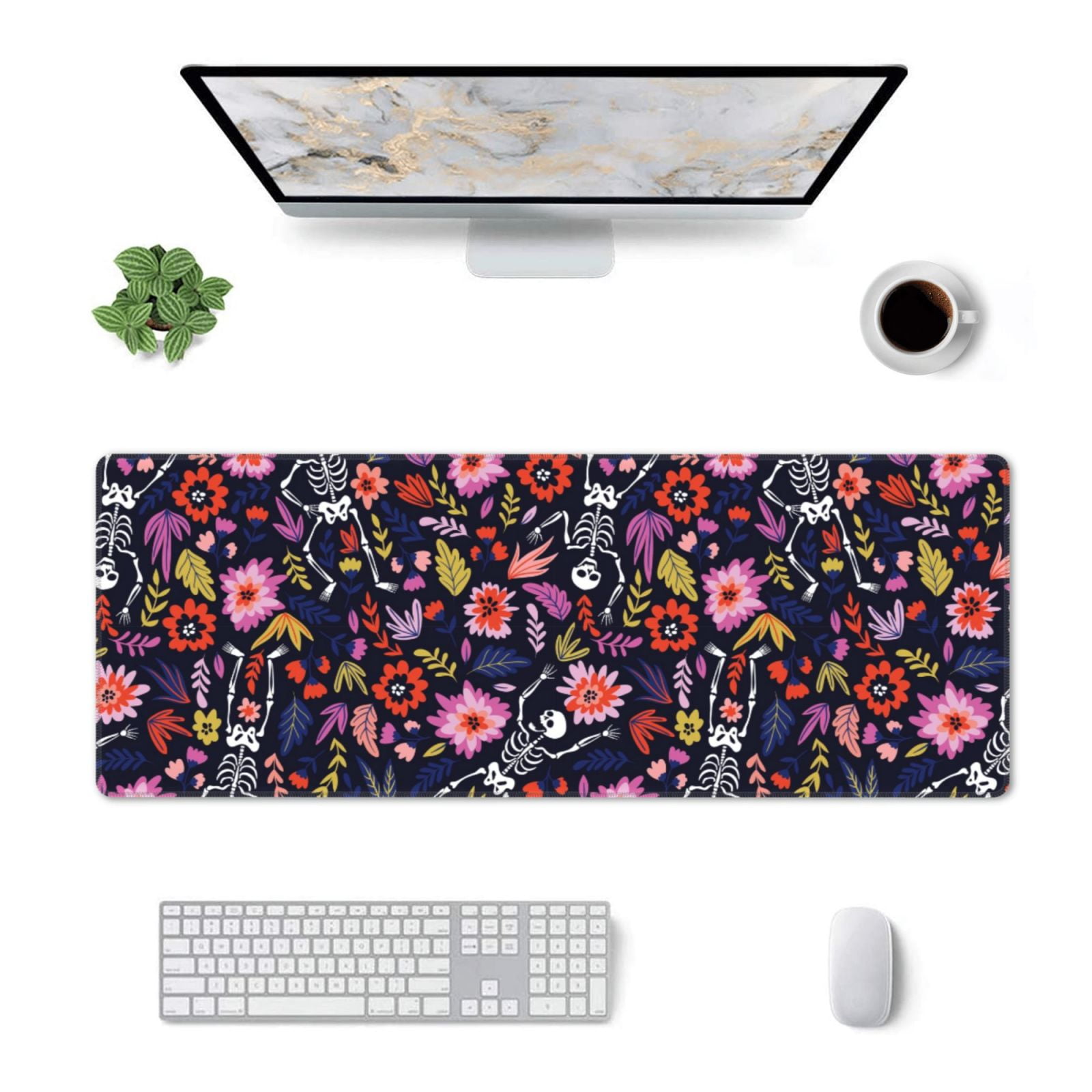 Rocae Dancing Skeletons Floral Garden for Gaming Mouse Pad, Mouse Pad ...