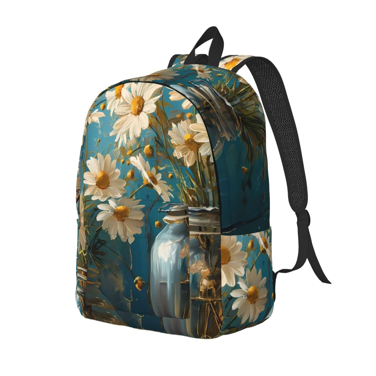 Rocae Delicate White Daisy Jars for Canvas College Laptop Backpack for ...