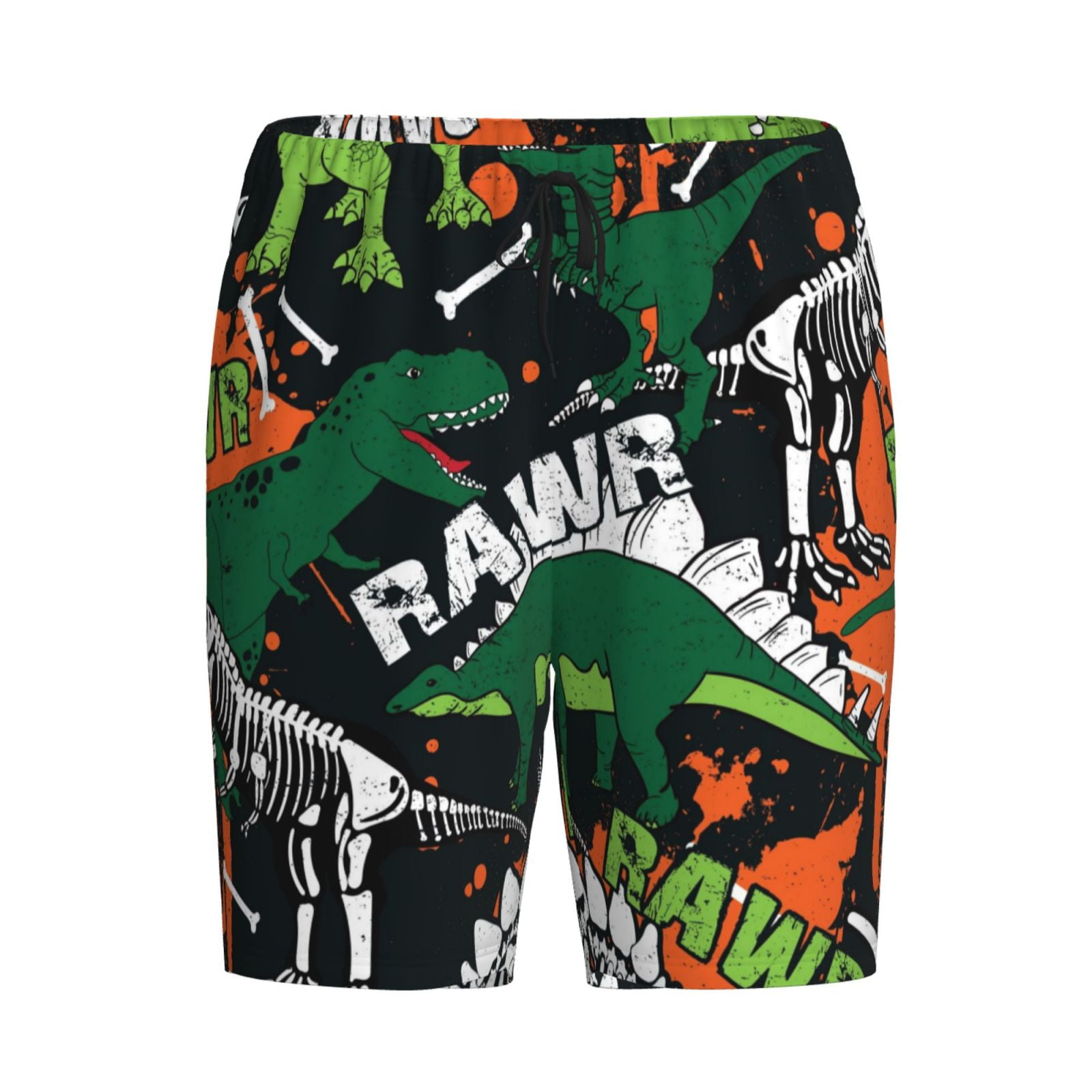 Rocae Dinosaur Skeleton for Men's Soft Sleep Pajama Shorts, Waistband ...