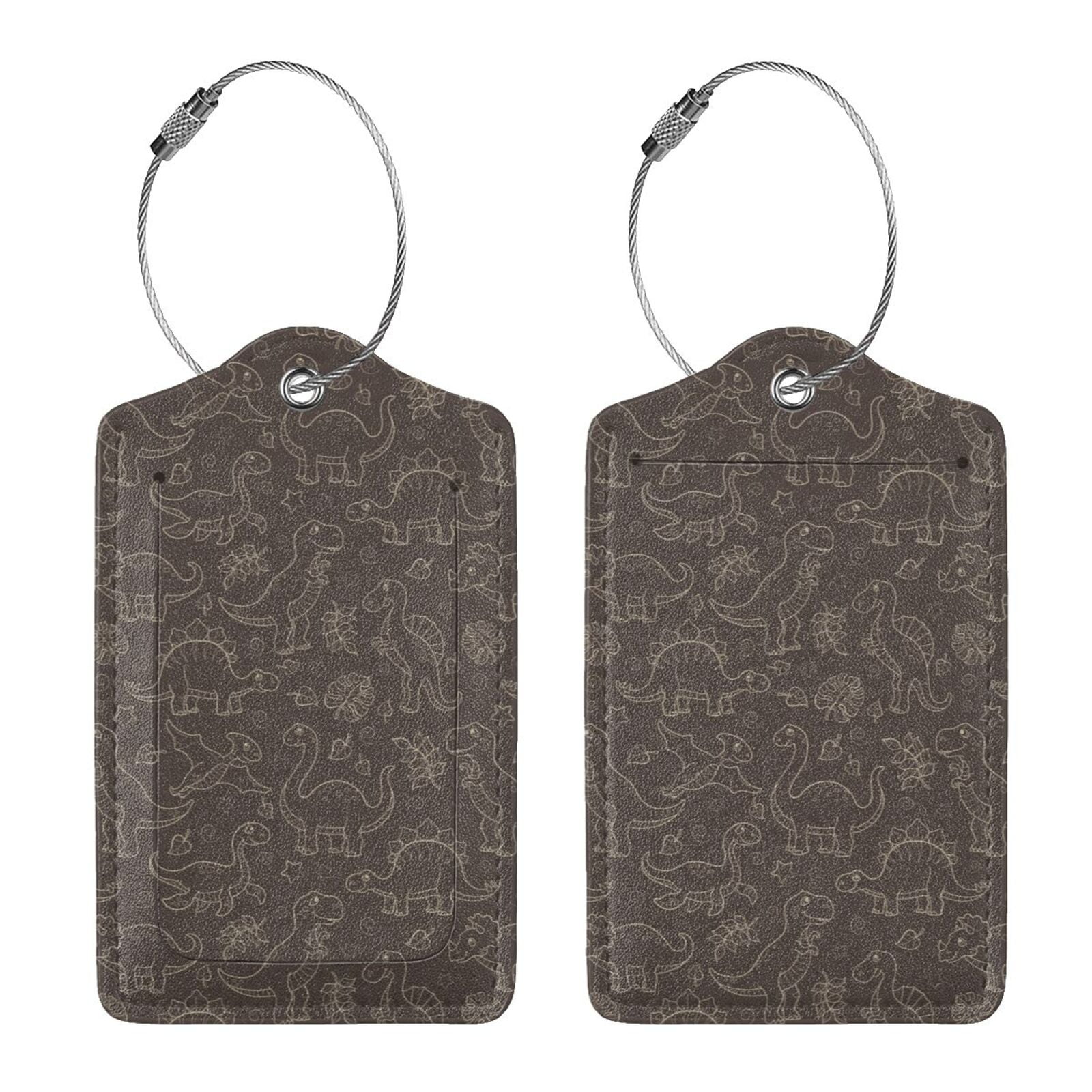 Rocae Dinosaur for Leather Luggage Baggage Tags ID Label Privacy Cover ...