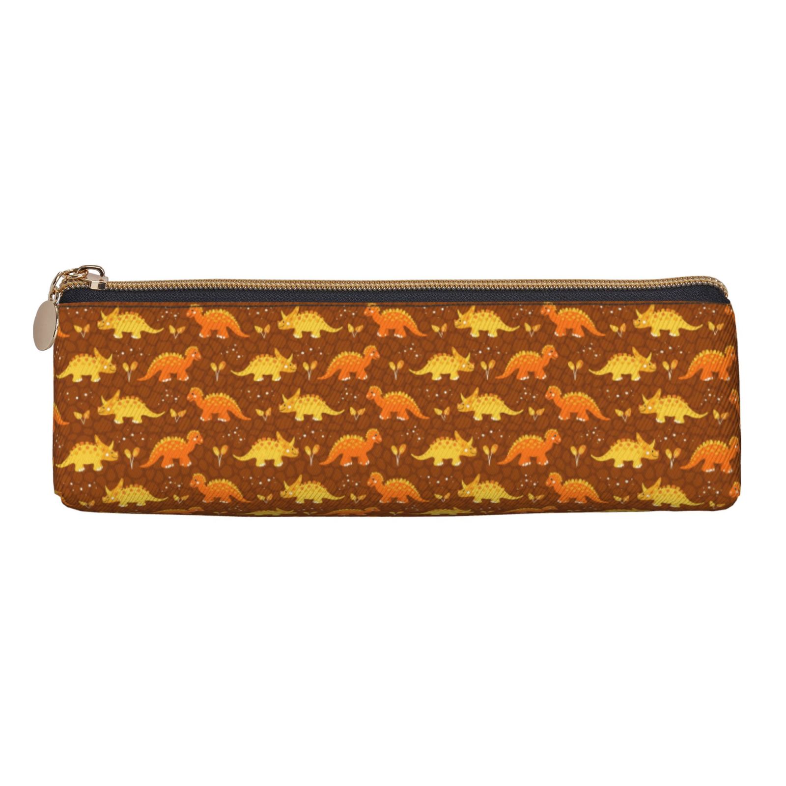 Rocae Dinosaurs and Leaves for Leather Pencil Case - Zippered Pen Case ...