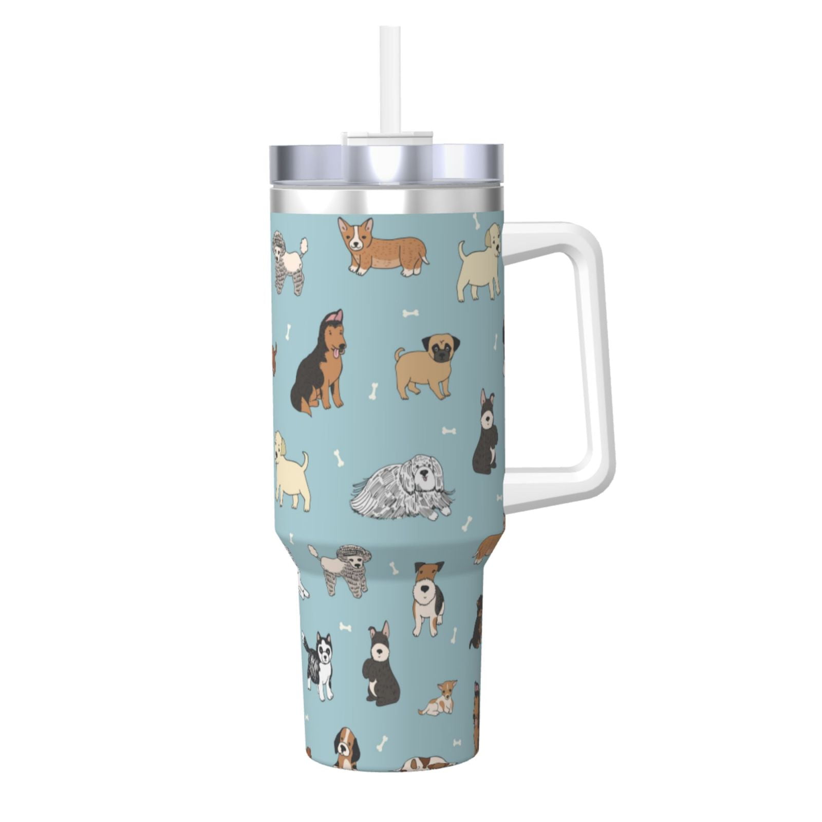 Rocae Dog Pets for 40OZ Ice Bully With Handle Keeps Drinks Hot or Cold ...