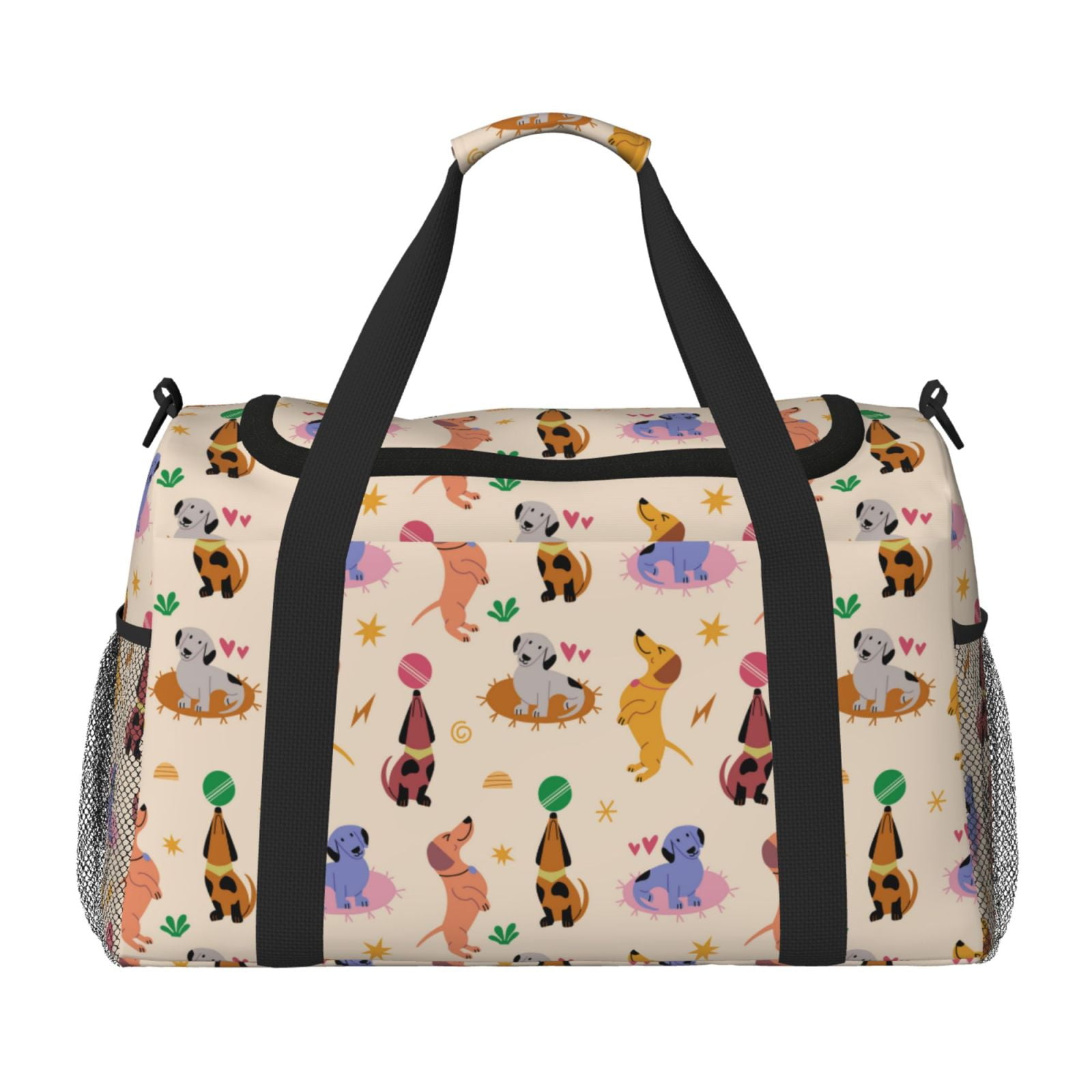 Rocae Dogs In Different Poses Print Hand Travel Bag Travel Duffel Bag ...