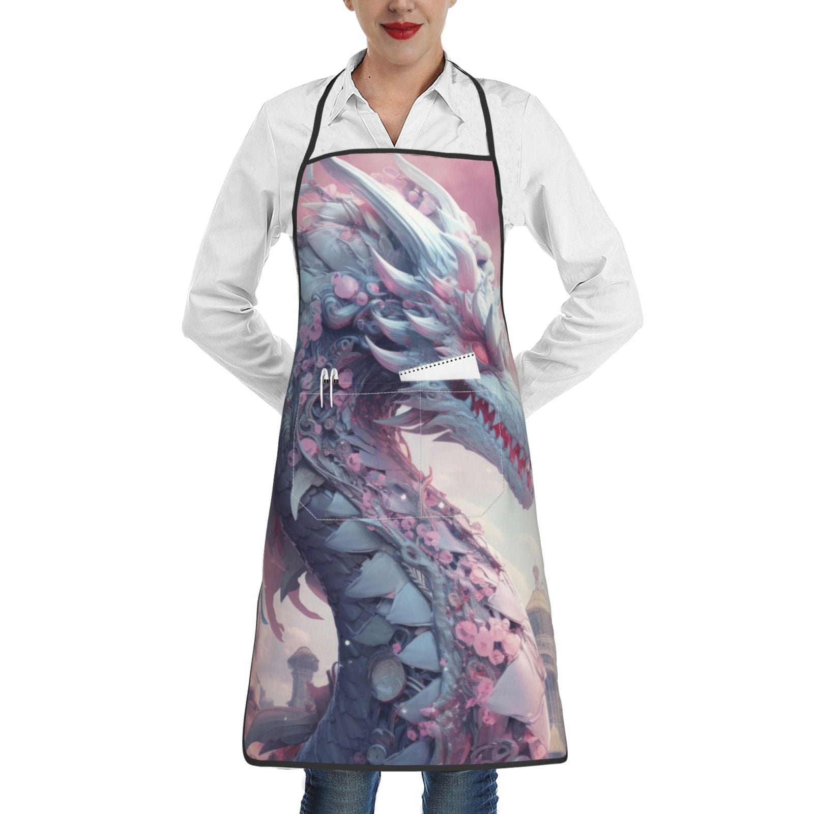 Rocae Dragon1 for Kitchen Aprons for Women Adjustable Cooking Kitchen ...