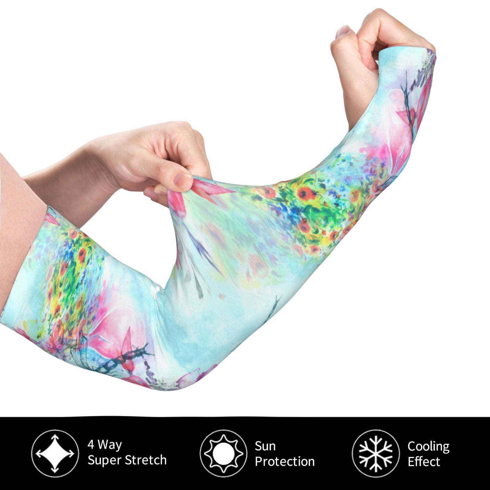 Rocae Dragonfly Floral for Sports Cooling Arm Compression Sleeves for ...