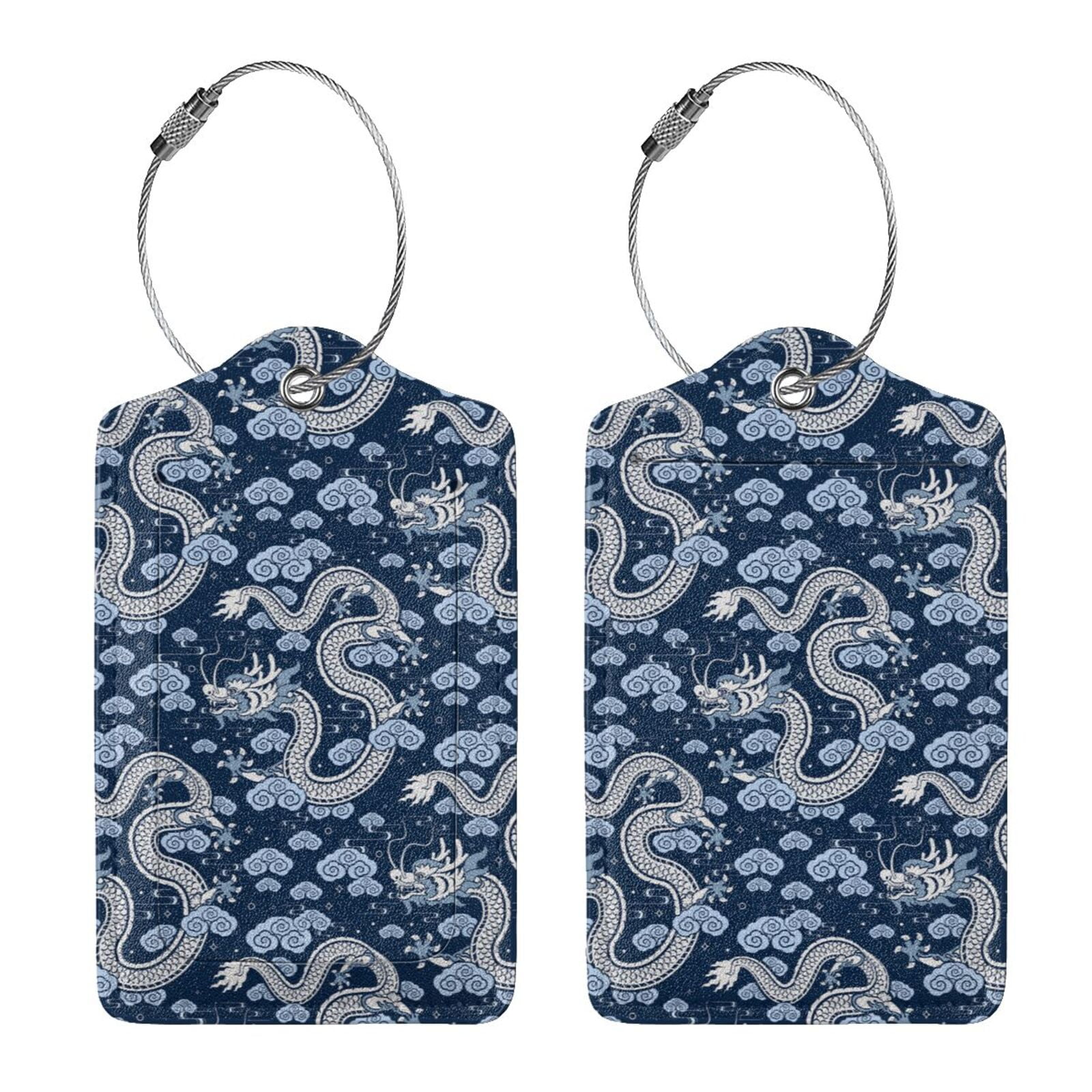 Rocae Dragons for Leather Luggage Baggage Tags ID Label Privacy Cover ...