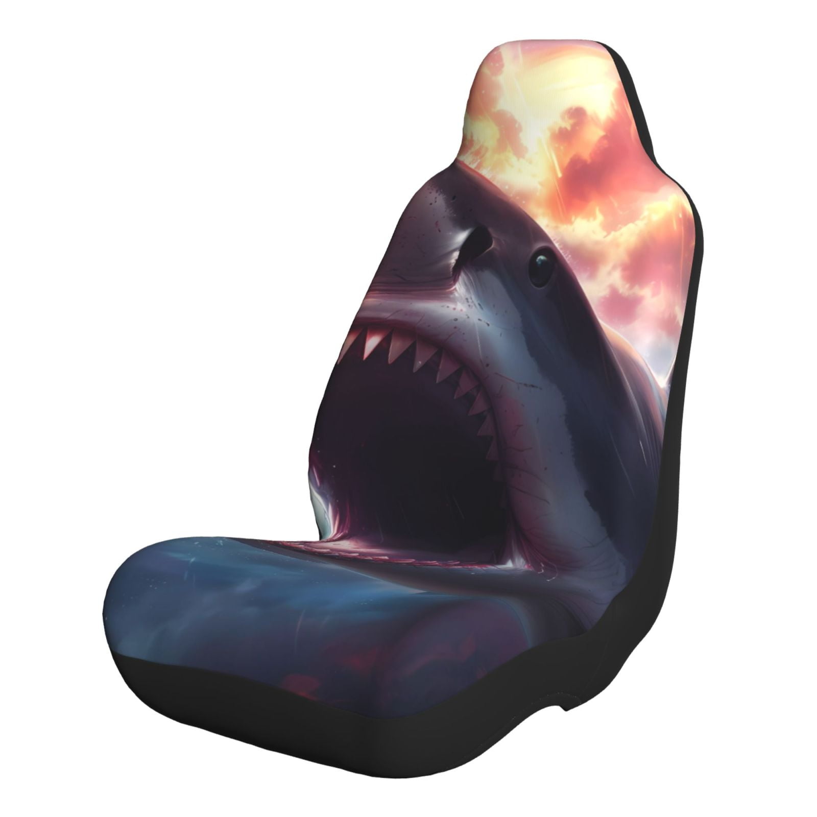 Rocae Dramatic Shark Attack Print Seat Covers for Cars Trucks and SUVs ...