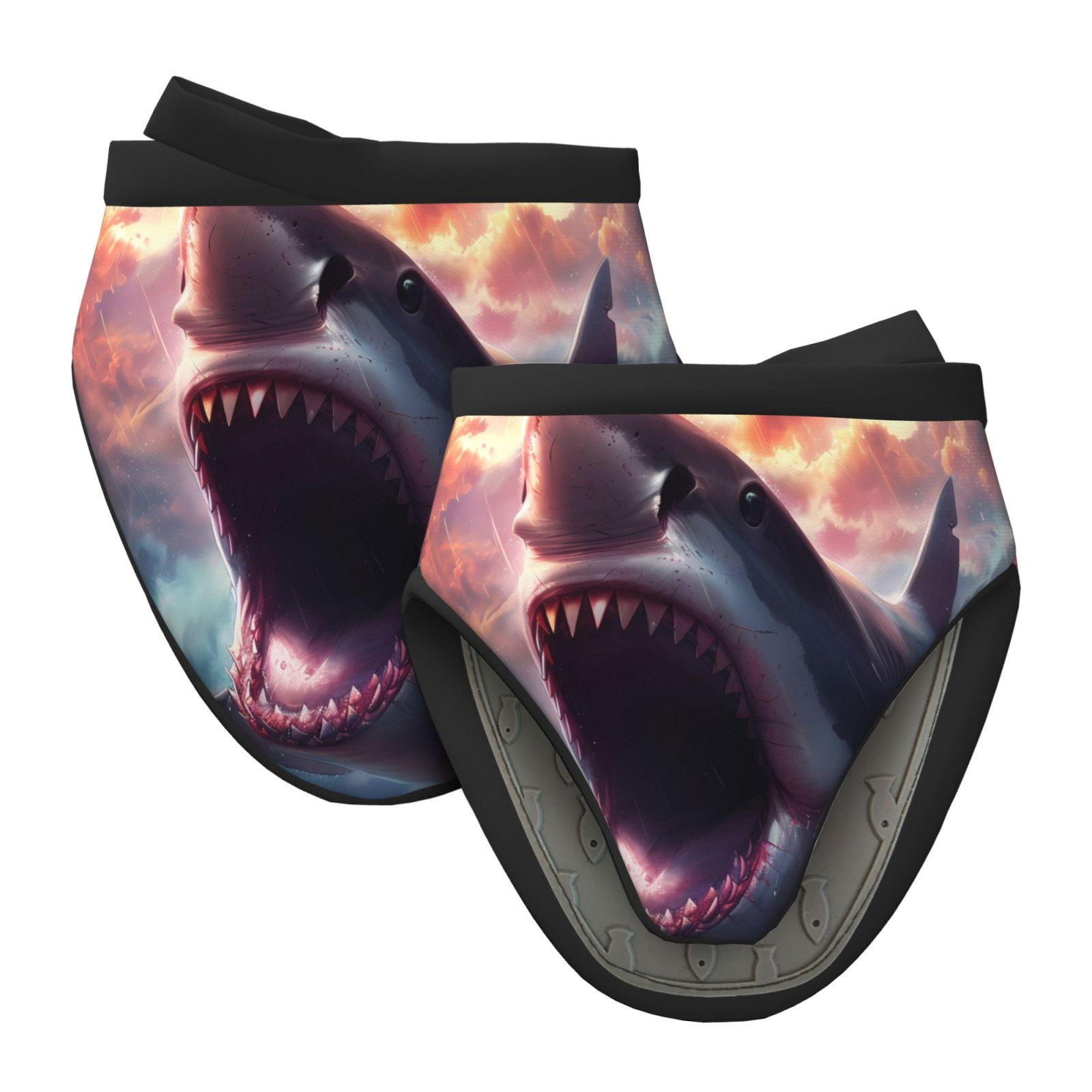 Rocae Dramatic Shark Attack for Mini Oven Mitts Rubber Oven Glove ...