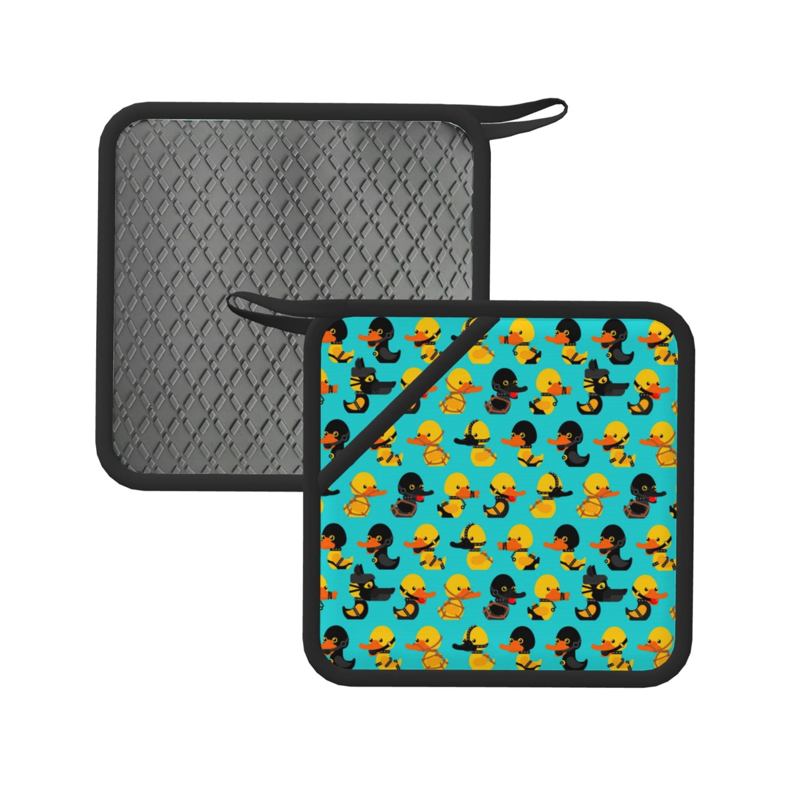 Rocae Duck In Black Suit for Square Silicone Anti-scalding Mat Trivet ...