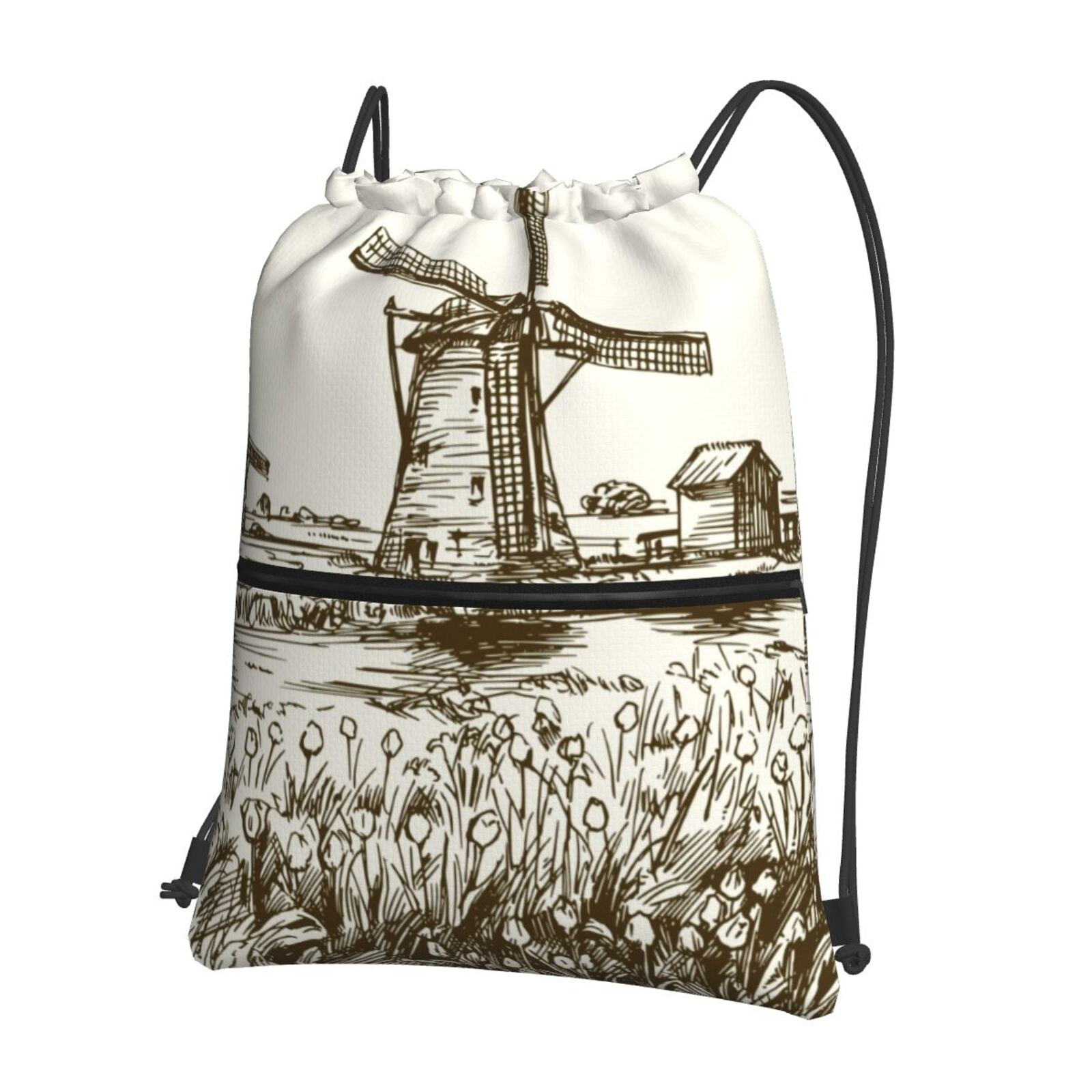 Rocae Dutch Windmill for Drawstring zipper Backpack Gym Backpack Bag ...