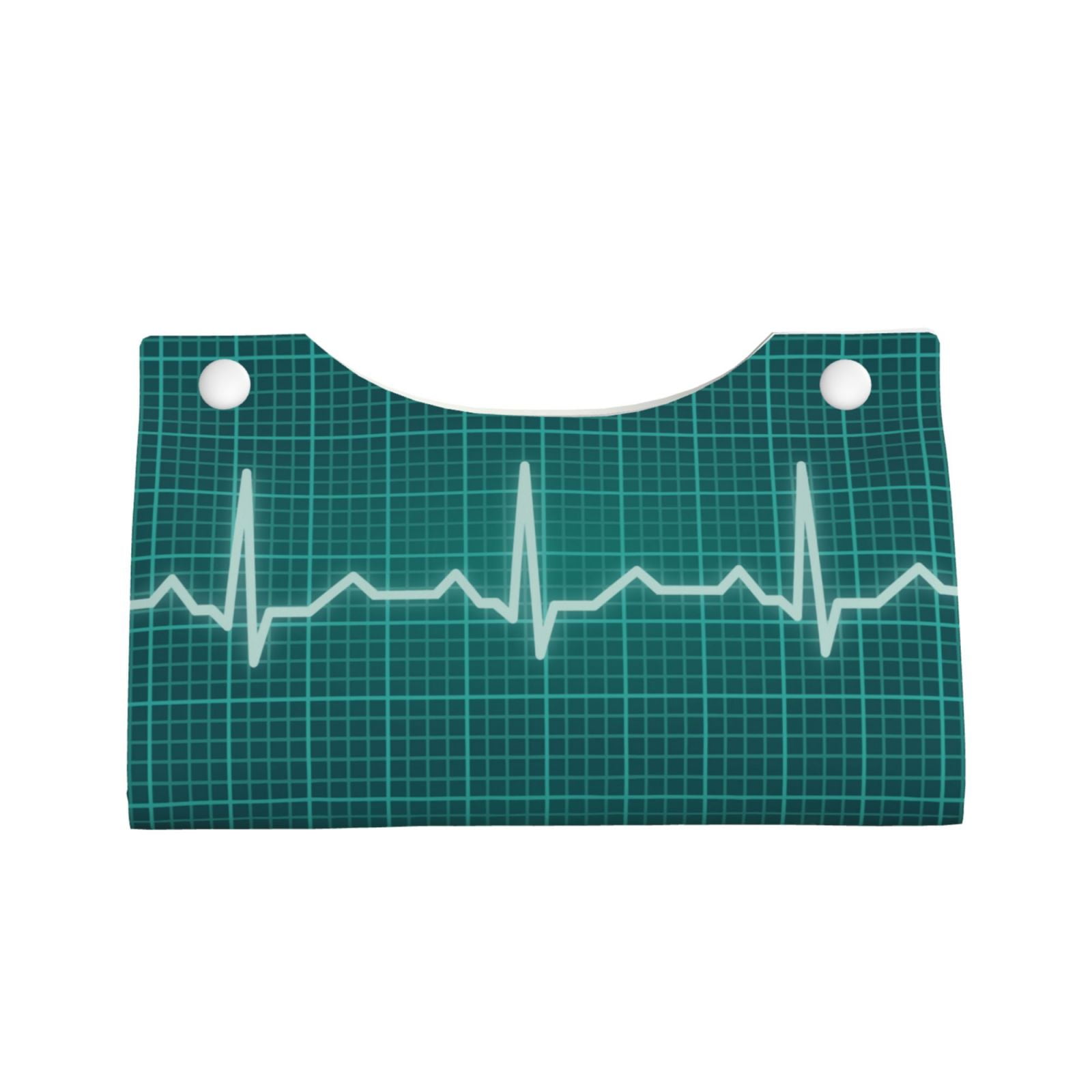 Rocae ECG Wave Print Long Tissue Box Lid Durable Leather Tissue Box Lid ...