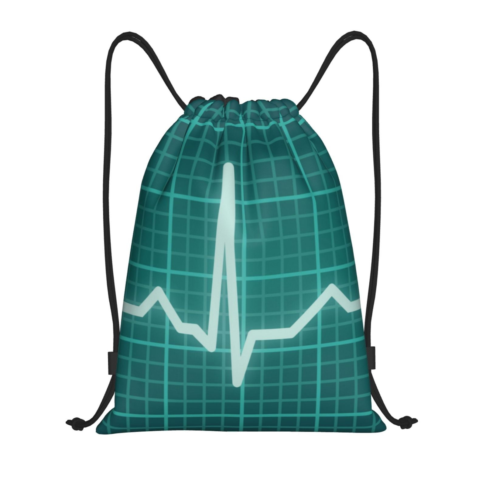 Rocae ECG Wave for Gym Bag Drawstring Bags Gym Backpack for Gym, Travel ...