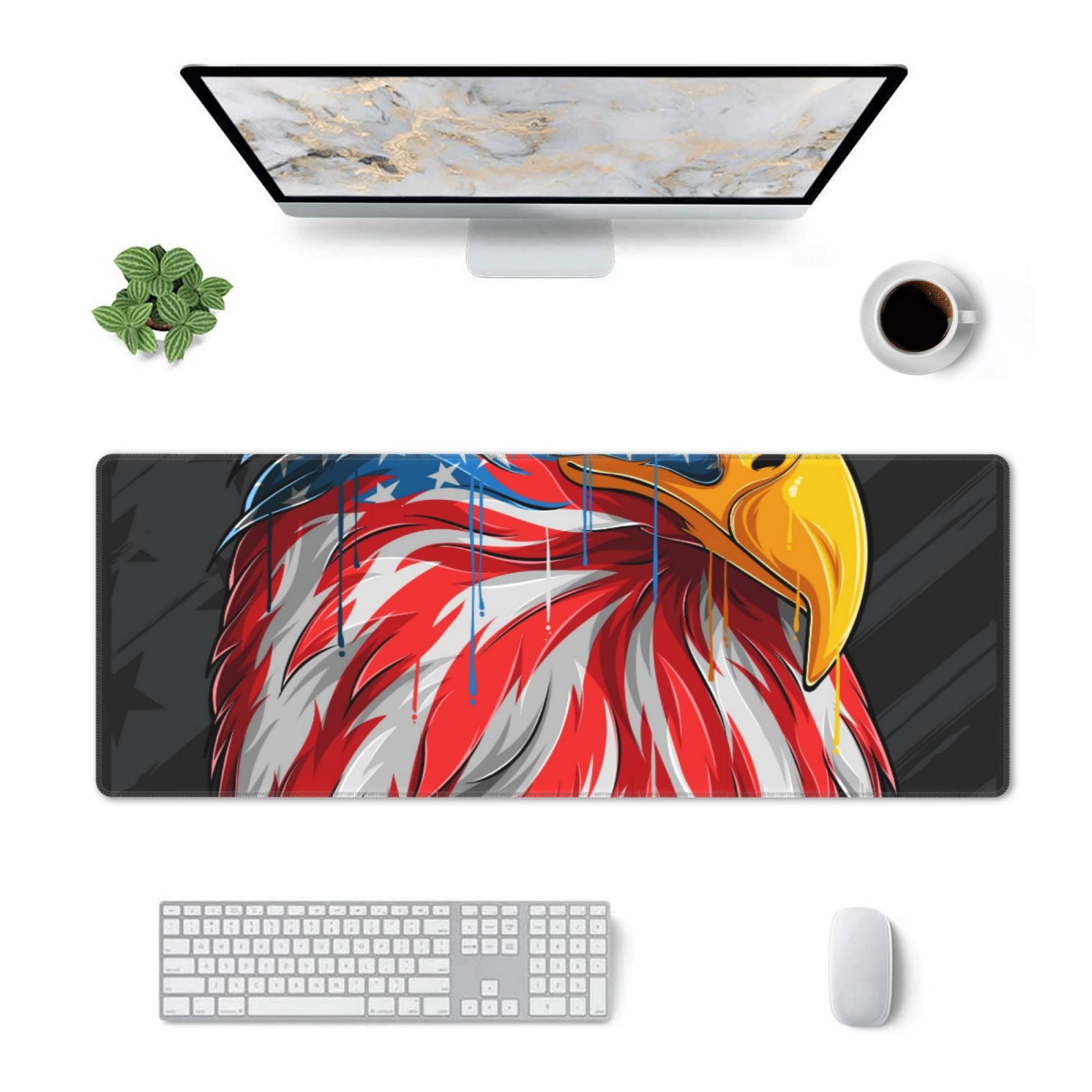 Rocae Eagle Head With American Flag for Gaming Mouse Pad, Mouse Pad ...
