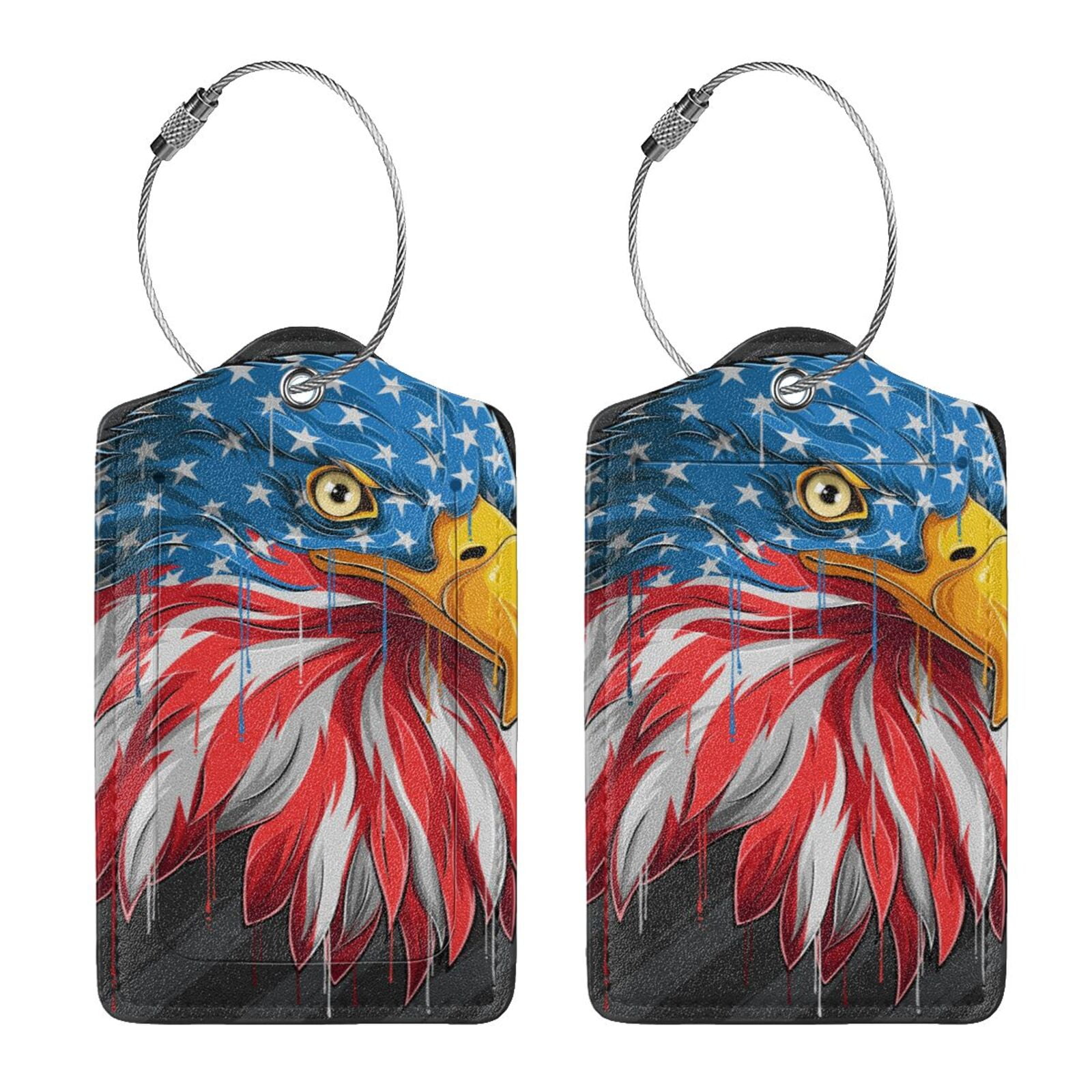 Rocae Eagle Head With American Flag for Leather Luggage Baggage Tags ID ...
