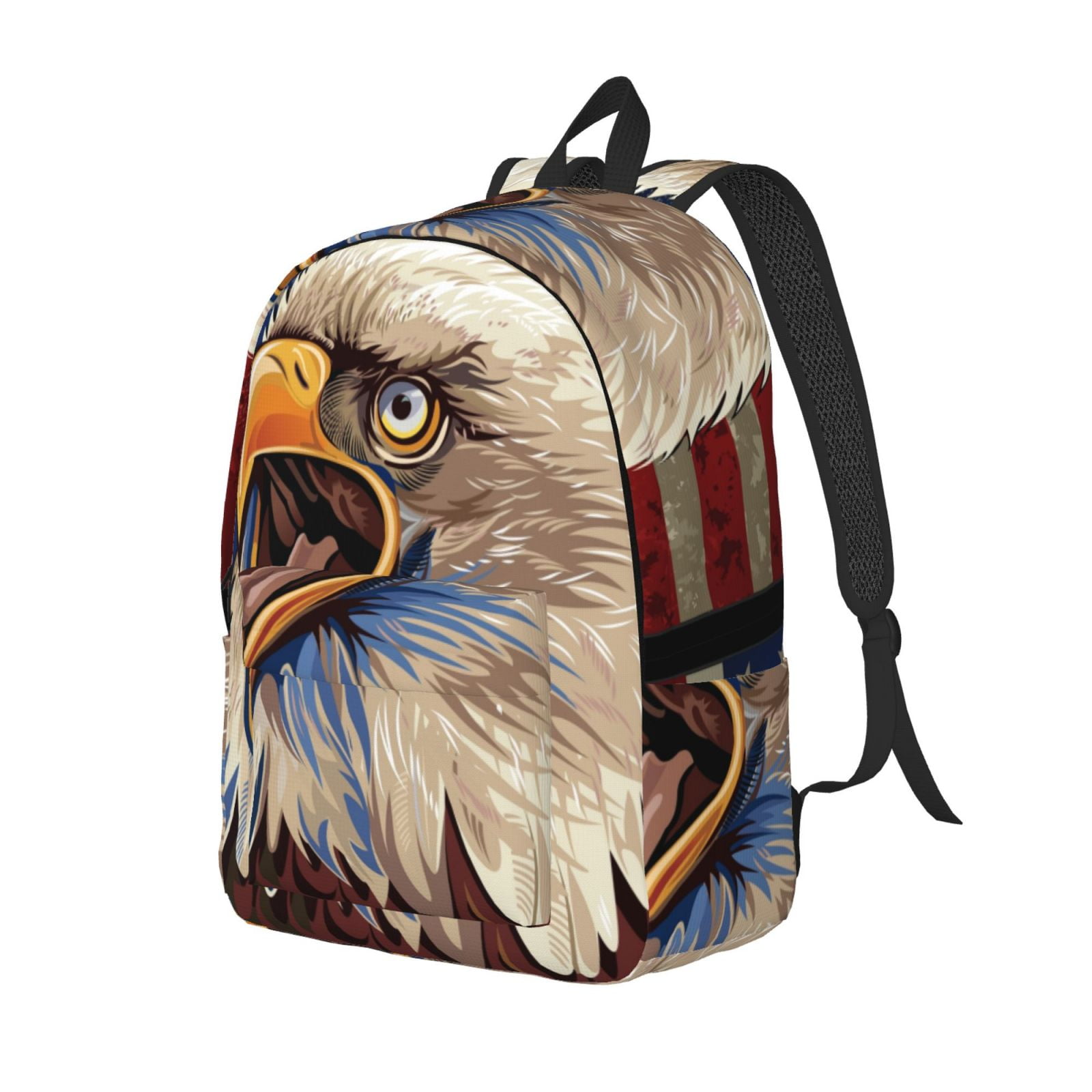 Rocae Eagle With USA Flags for Canvas College Laptop Backpack for Men ...