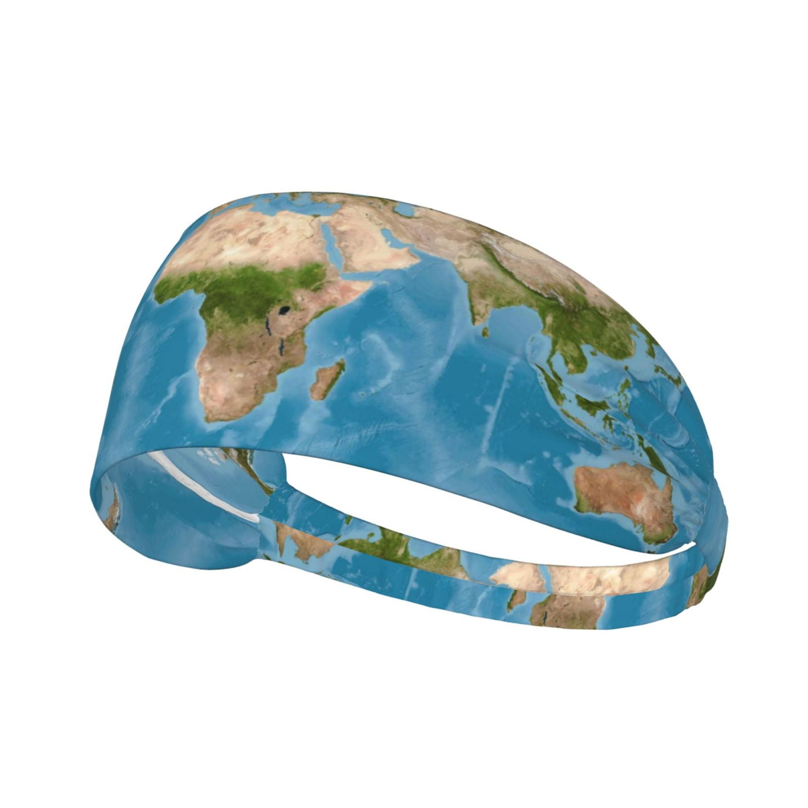 Rocae Earth View World Map for Elastic Exercise Headband for Men and ...